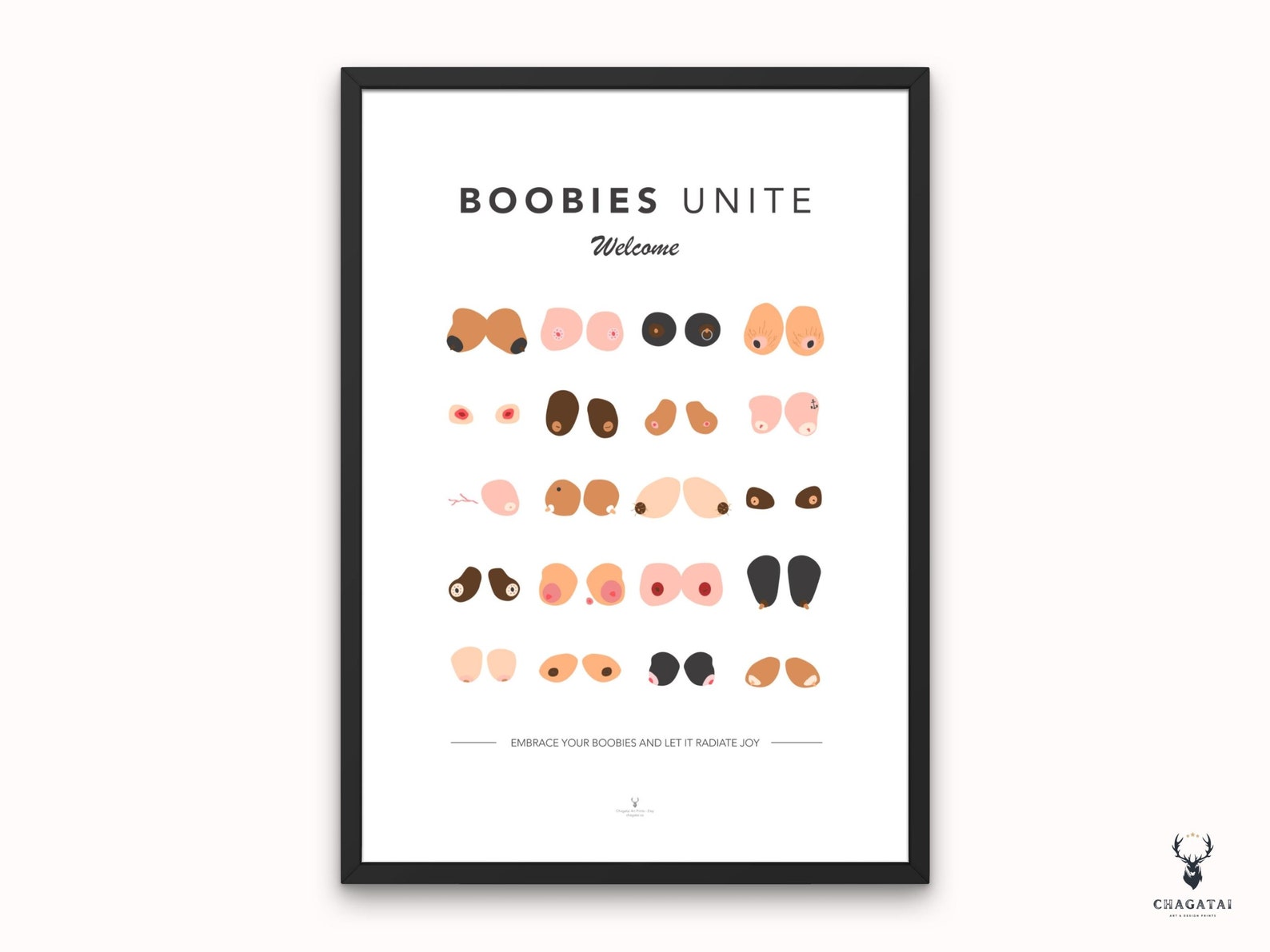 Boobies Print Funny Bathroom Wall Decor Boobs Decor Feminist Etsy