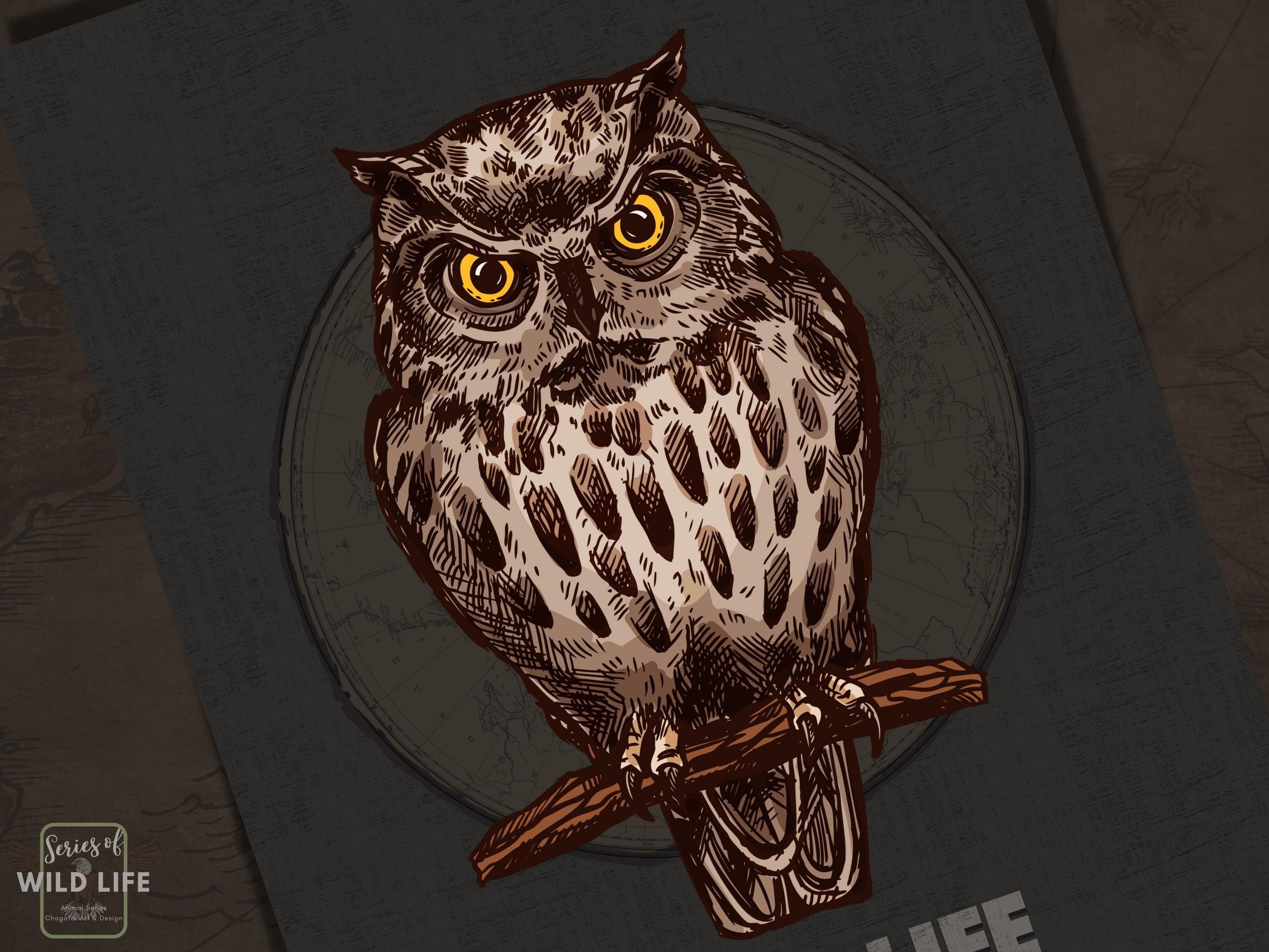 Eule Poster Wild Life Decor Eule Prints Vintage Gallery Wild - Etsy.de