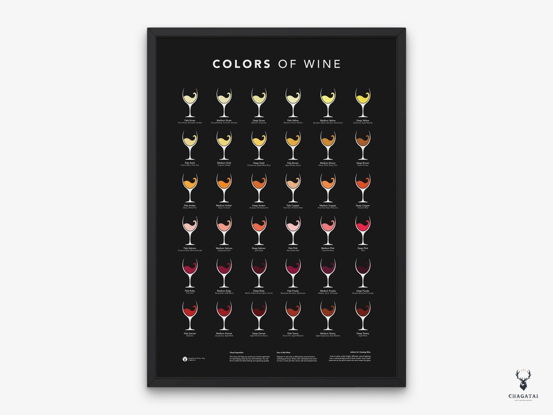 Wine Colors Wall Art Wine Poster Wine Color Print Types of Wine Print ...