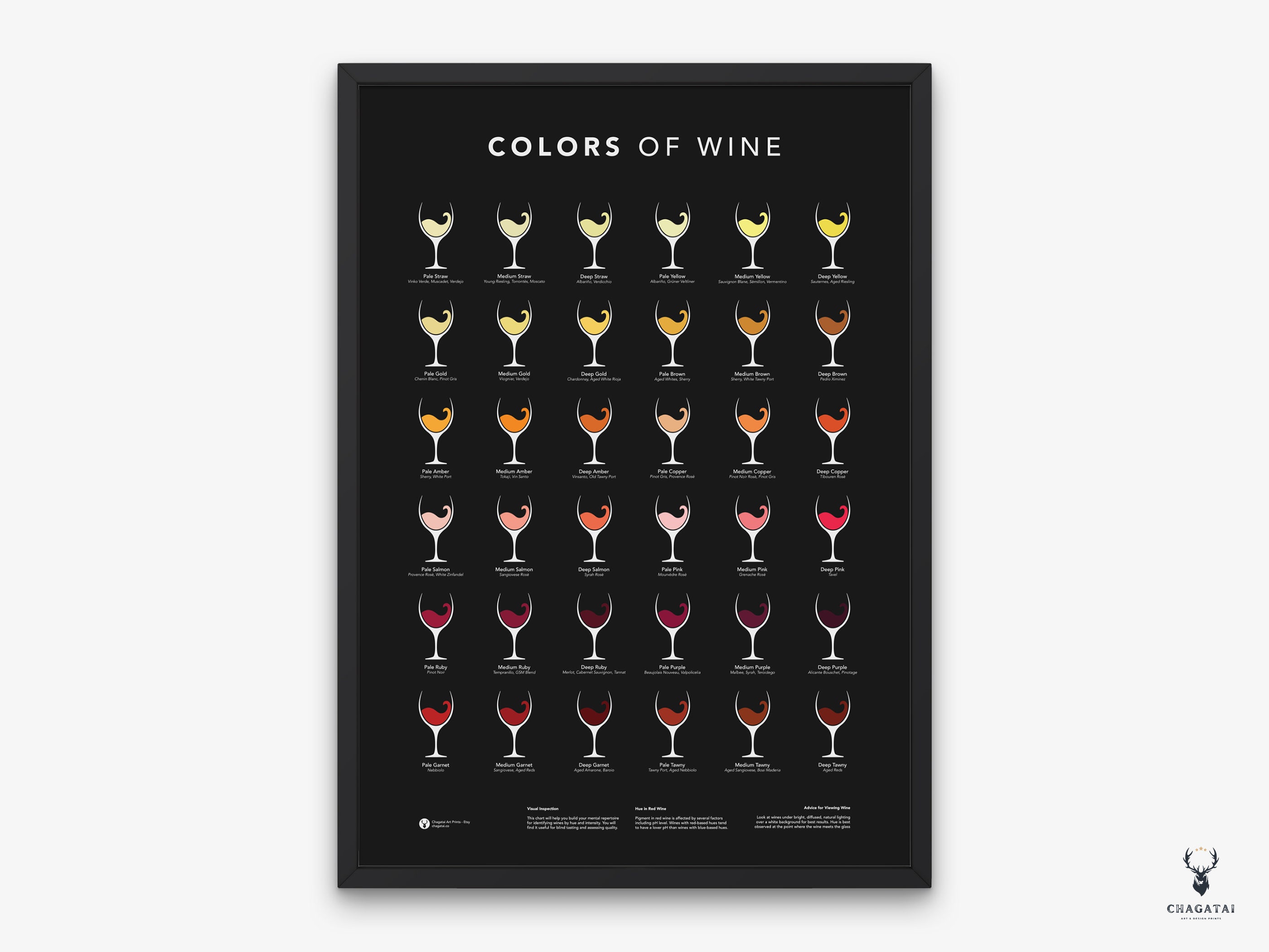 Wine Colors Wall Art Wine Poster Wine Color Print Types of Wine Print ...