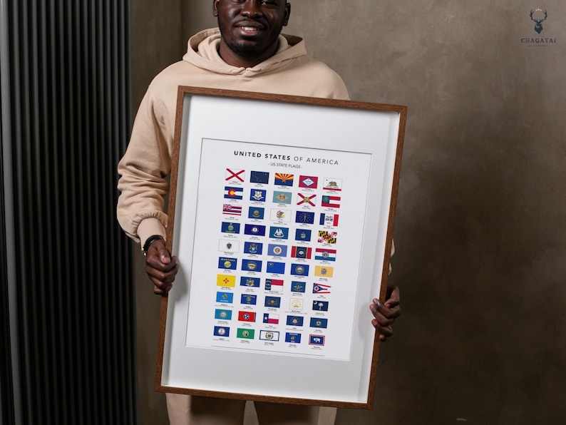 USA State Flags Poster United States of America State Flags - Etsy