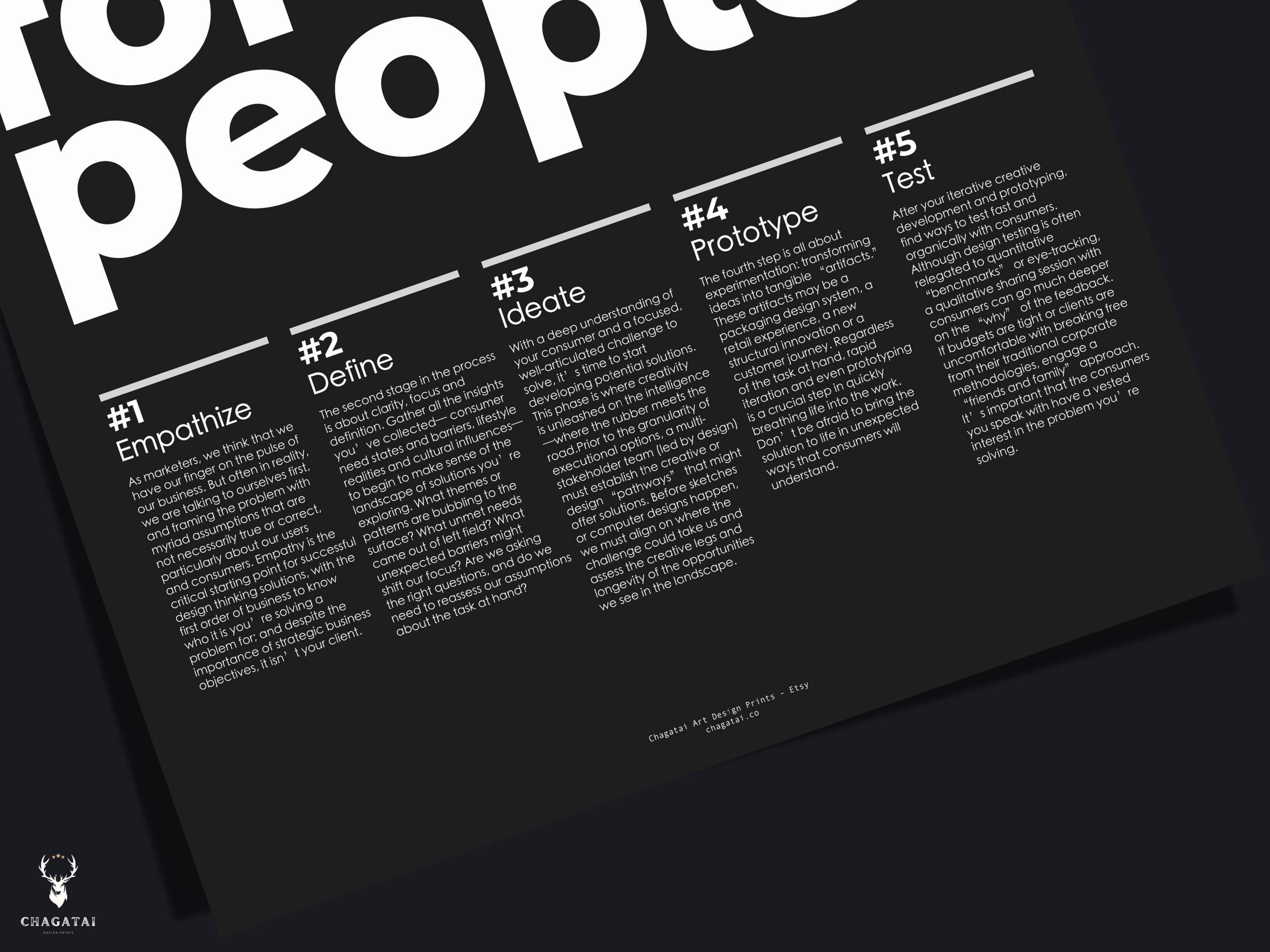 Design for People Five Phases of Design Thinking Helvetica - Etsy