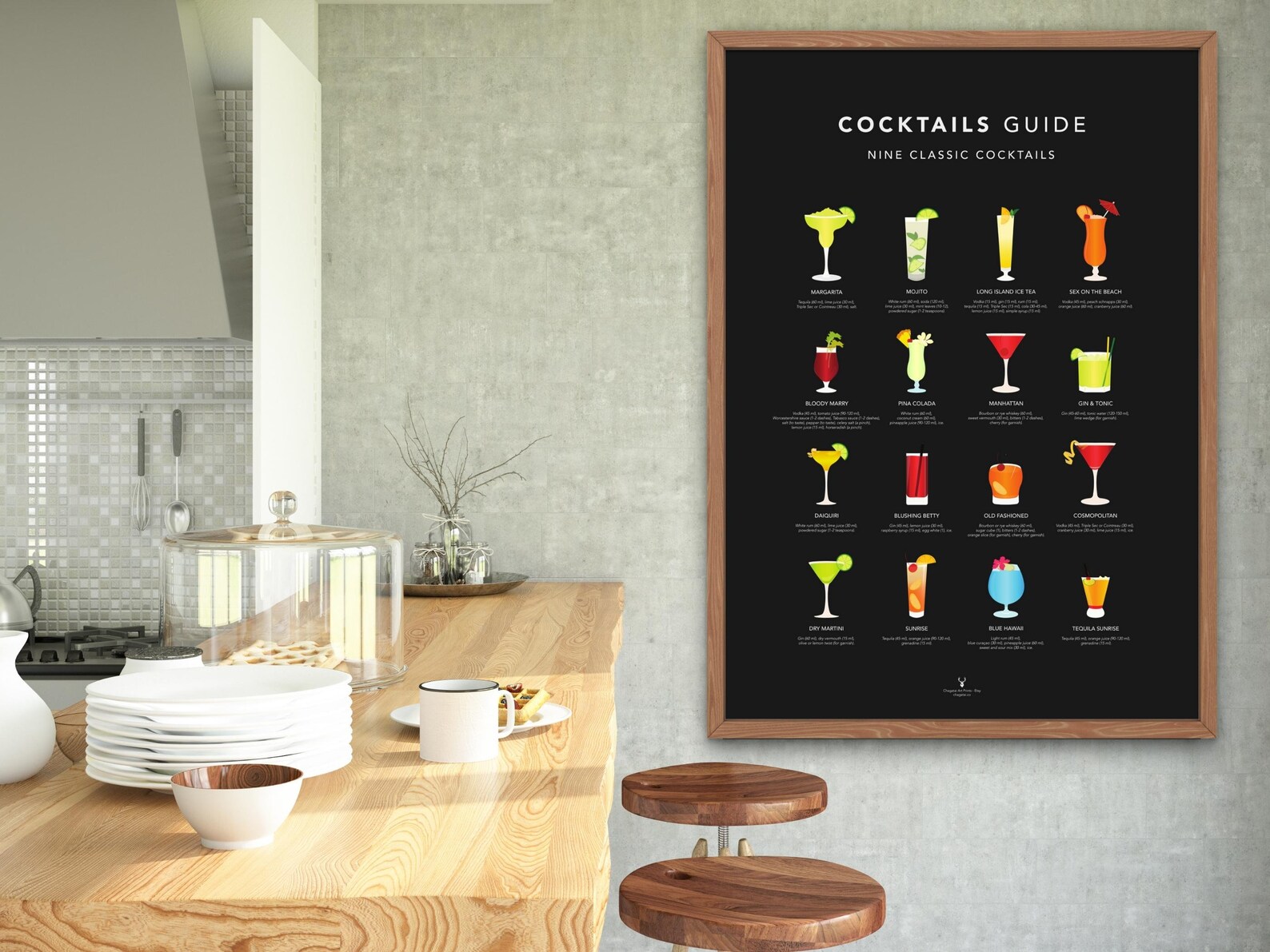 Classic Cocktails Print Cocktails Guide Poster Cocktail Gift - Etsy