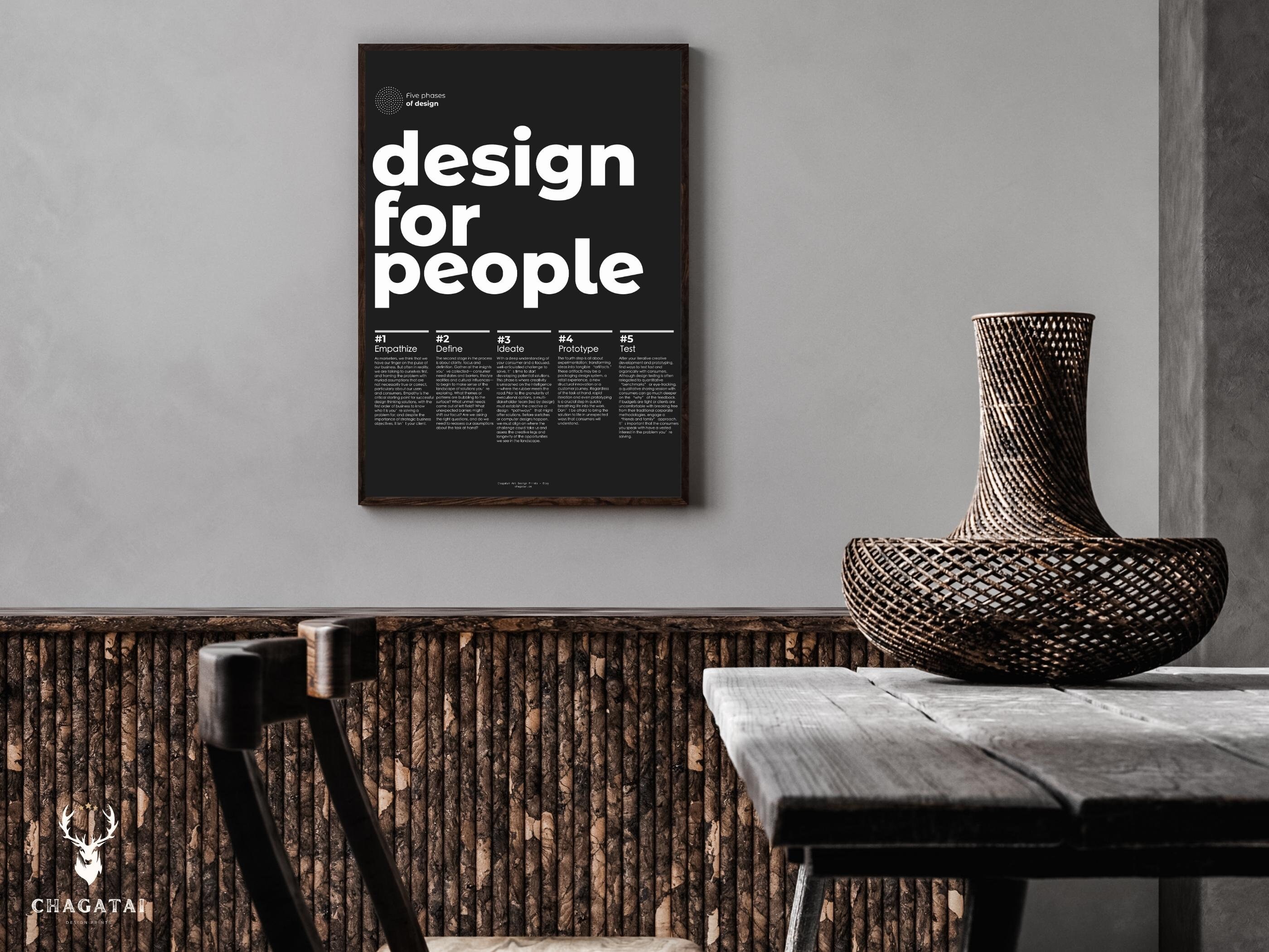 Design for People Five Phases of Design Thinking Helvetica - Etsy