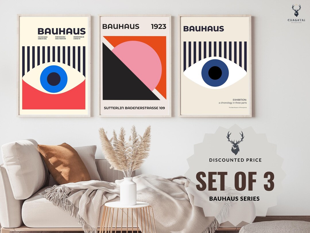 Bauhaus Poster Set 3 Geometric Printable Bohemian Home Decor Bauhaus ...