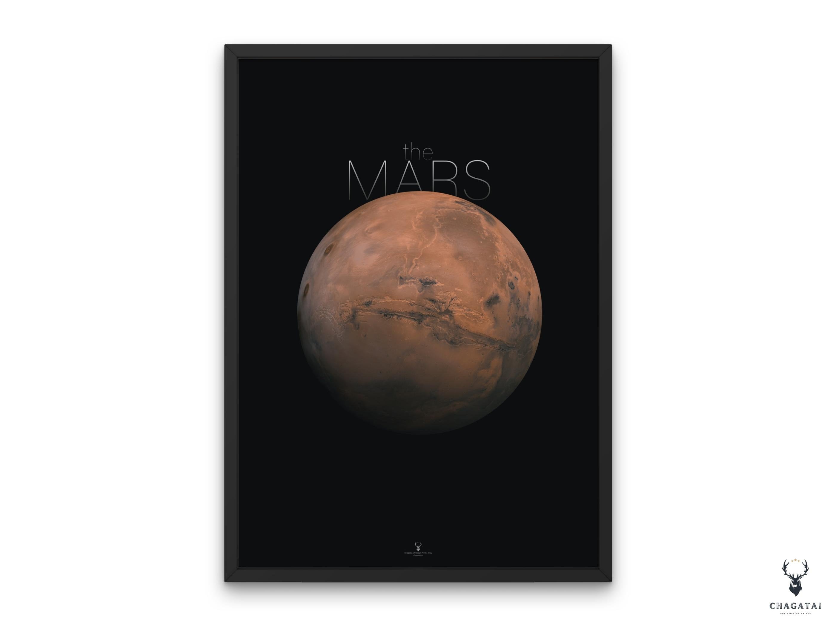 The Mars Poster Red Planet Print Bildung Nasa Space X Wall Decor Mars ...