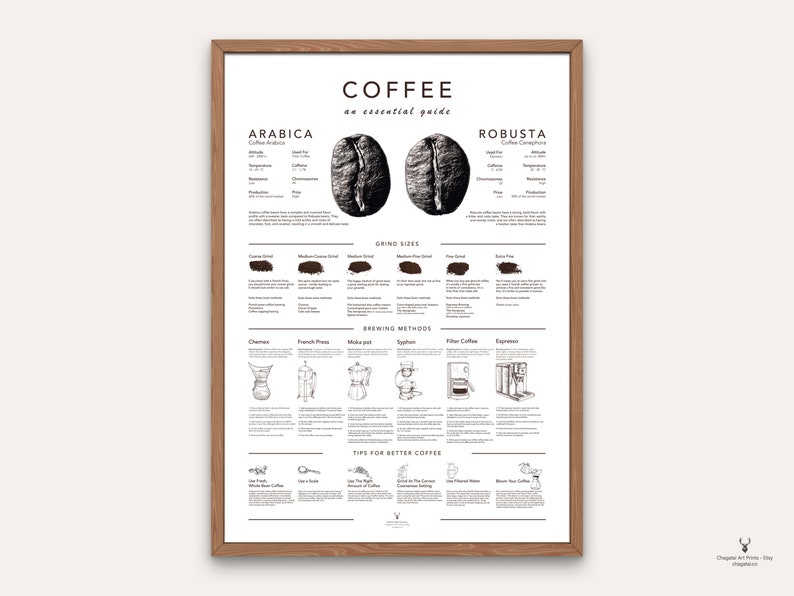 Coffee Brew Methods Print Coffee Guide Poster Kitchen Wall Art - Etsy