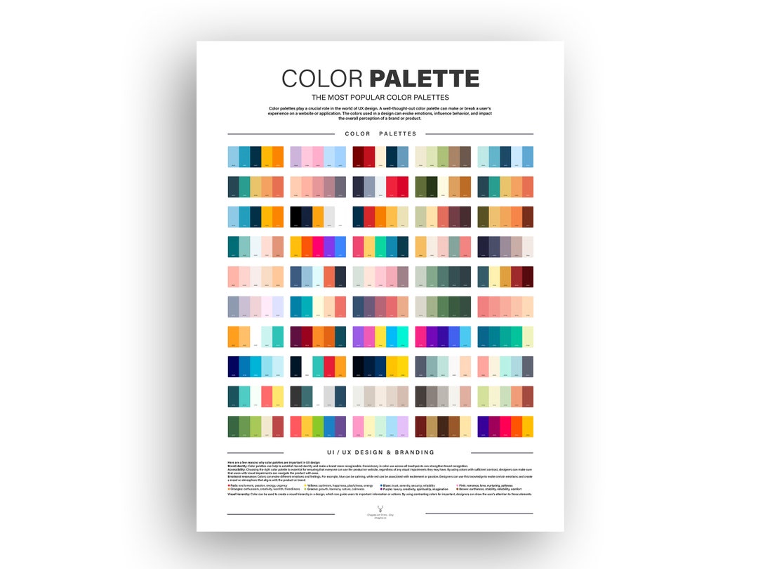UX Design Color Palette Ideas UX Designers Color Palette Print Poster ...