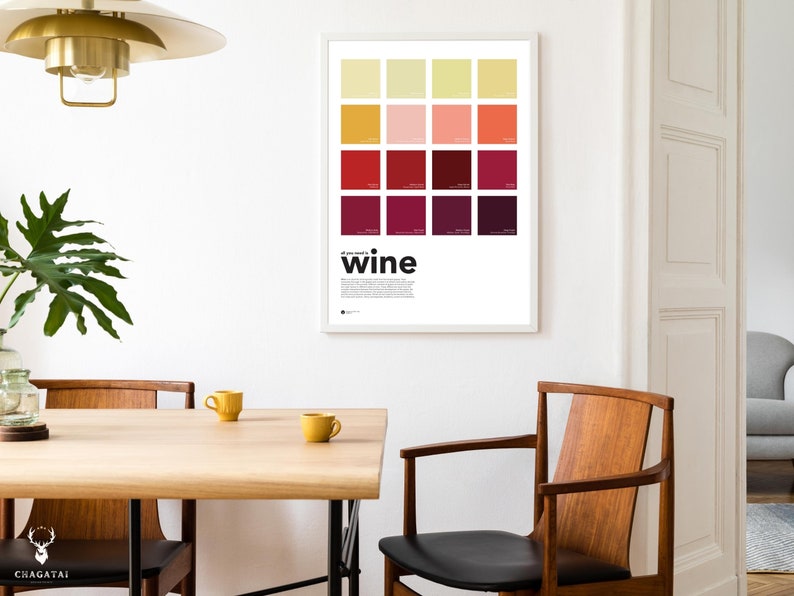 Wine Color Chart Print Wine Wall Art Printable All You Need is - Etsy