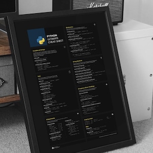 Python Cheat Sheet Python Coding Poster Learn Python Quick Reference ...