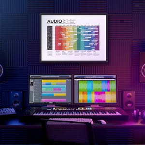 Audio Frequency Spectrum Chart Printable Poster Recording Studio Decor ...
