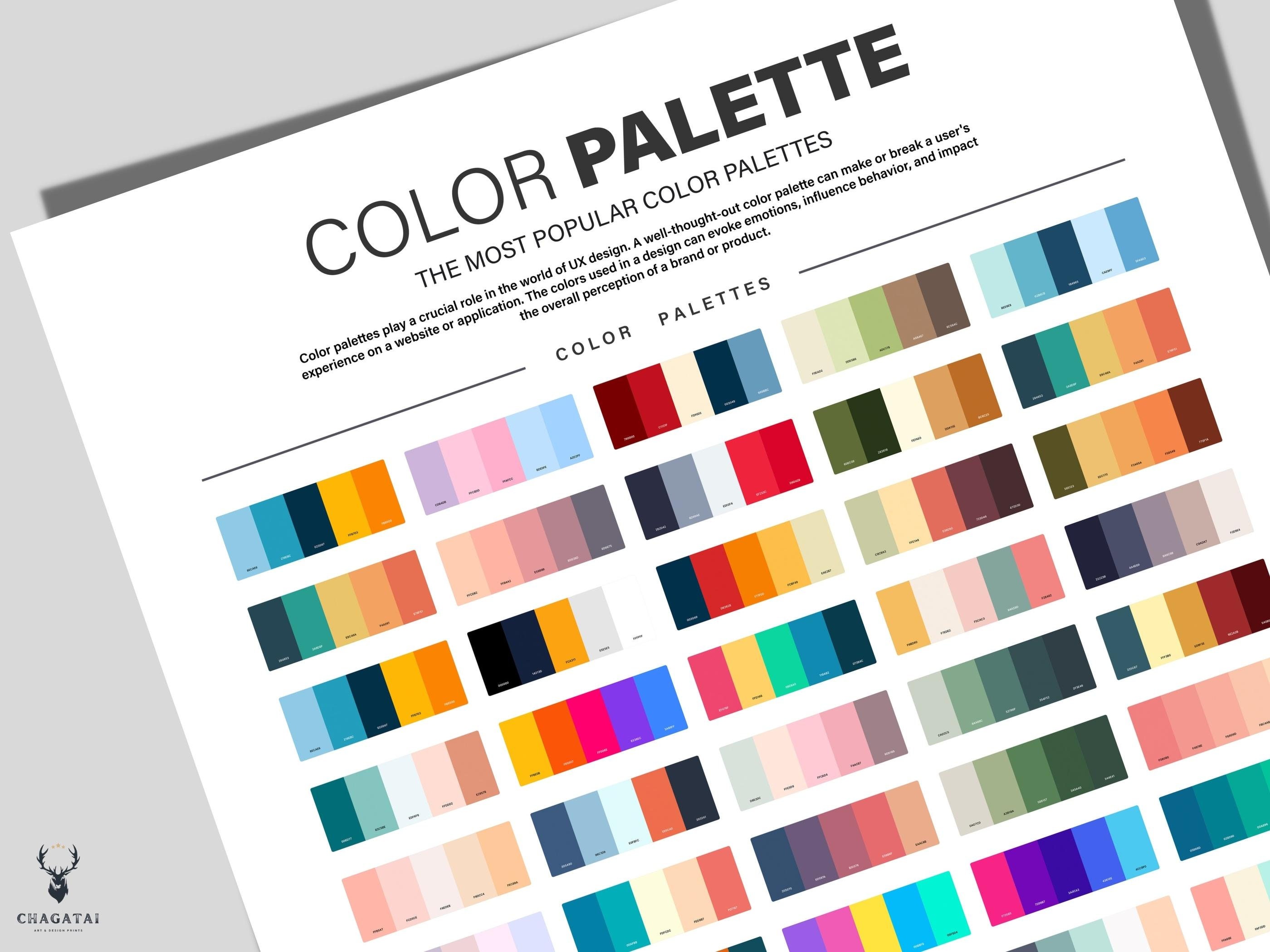 UX Design Color Palette Ideas UX Designers Color Palette Print Poster ...