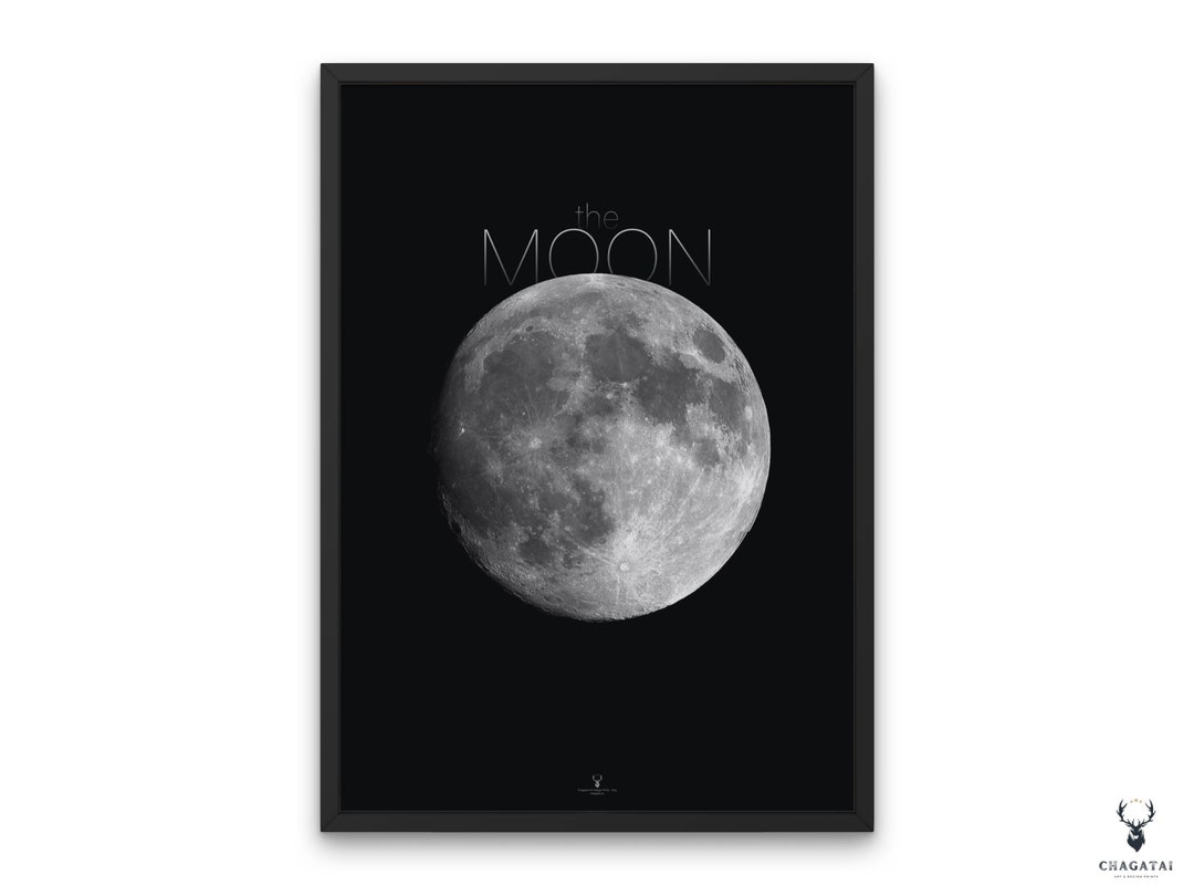 Moon Wall Art Print Solar System Poster Gift for Astronomy Lovers La ...