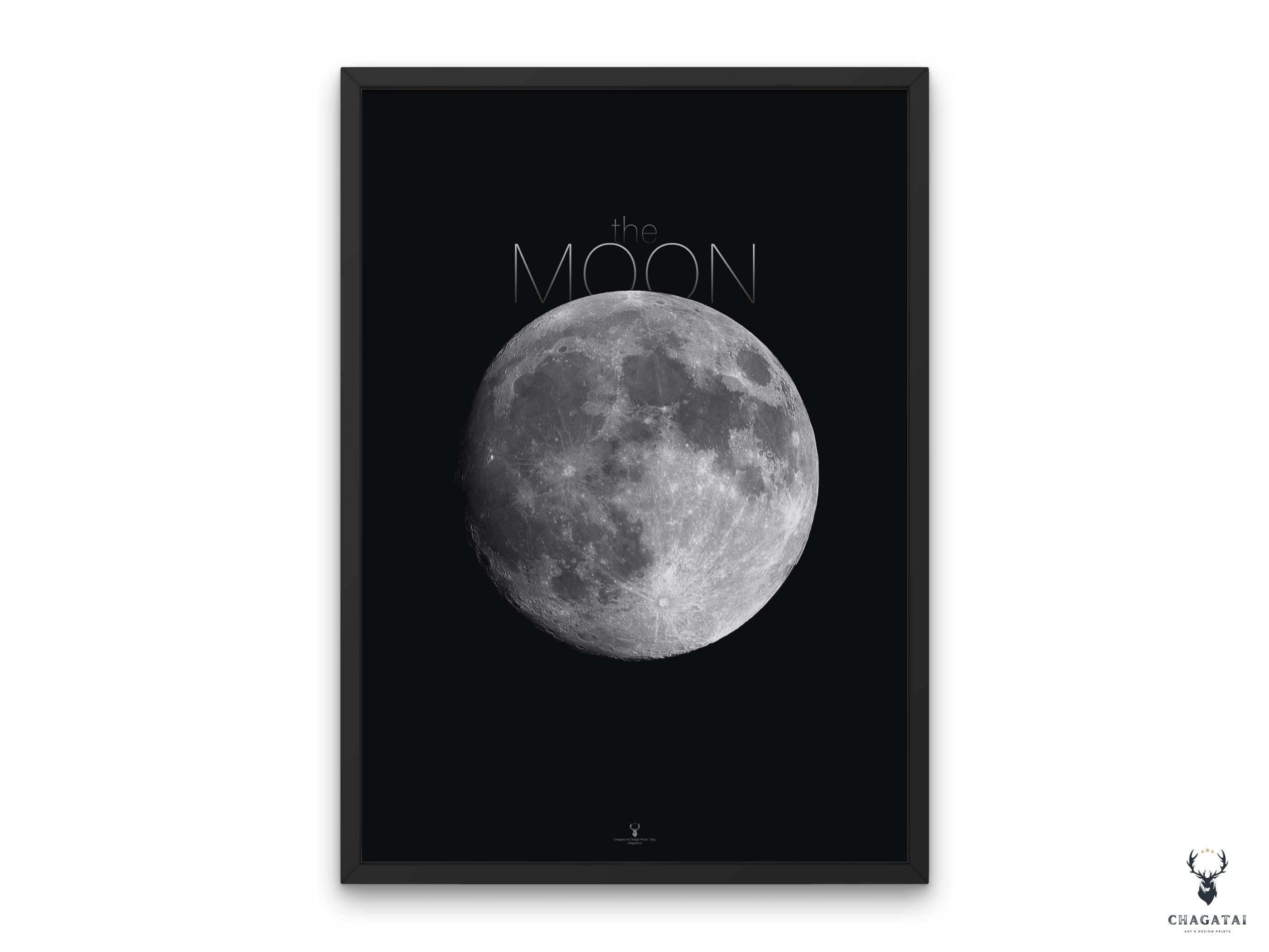 Moon Wall Art Print Solar System Poster Gift for Astronomy - Etsy