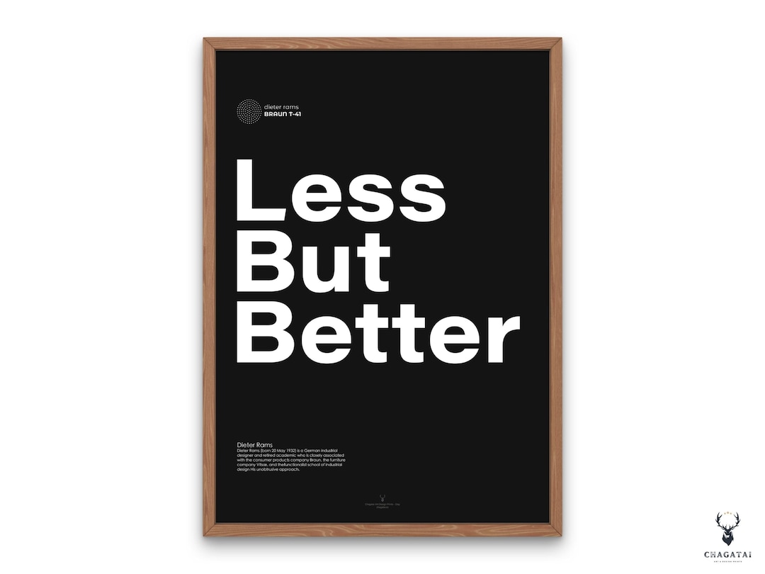 Less but Better Poster Design Studio Wall Art Print Dieter Rams ...