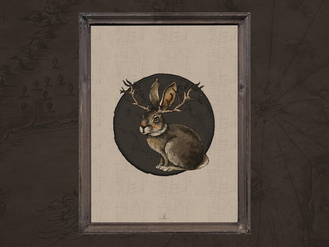 Rabbit Gothic Art Poster Bunny Digital Prints Home Decor Victorian ...