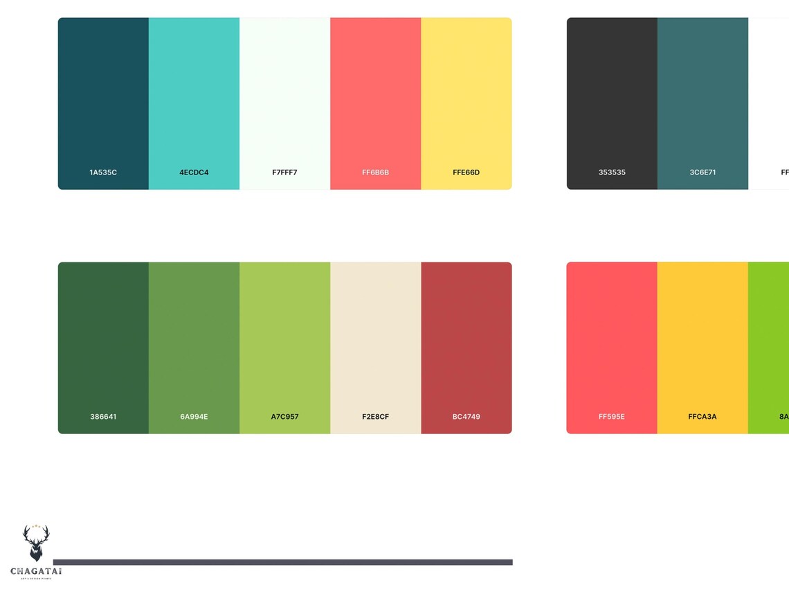 Color Theory Set of 2 Color Wheel Poster Color Palettes Print - Etsy