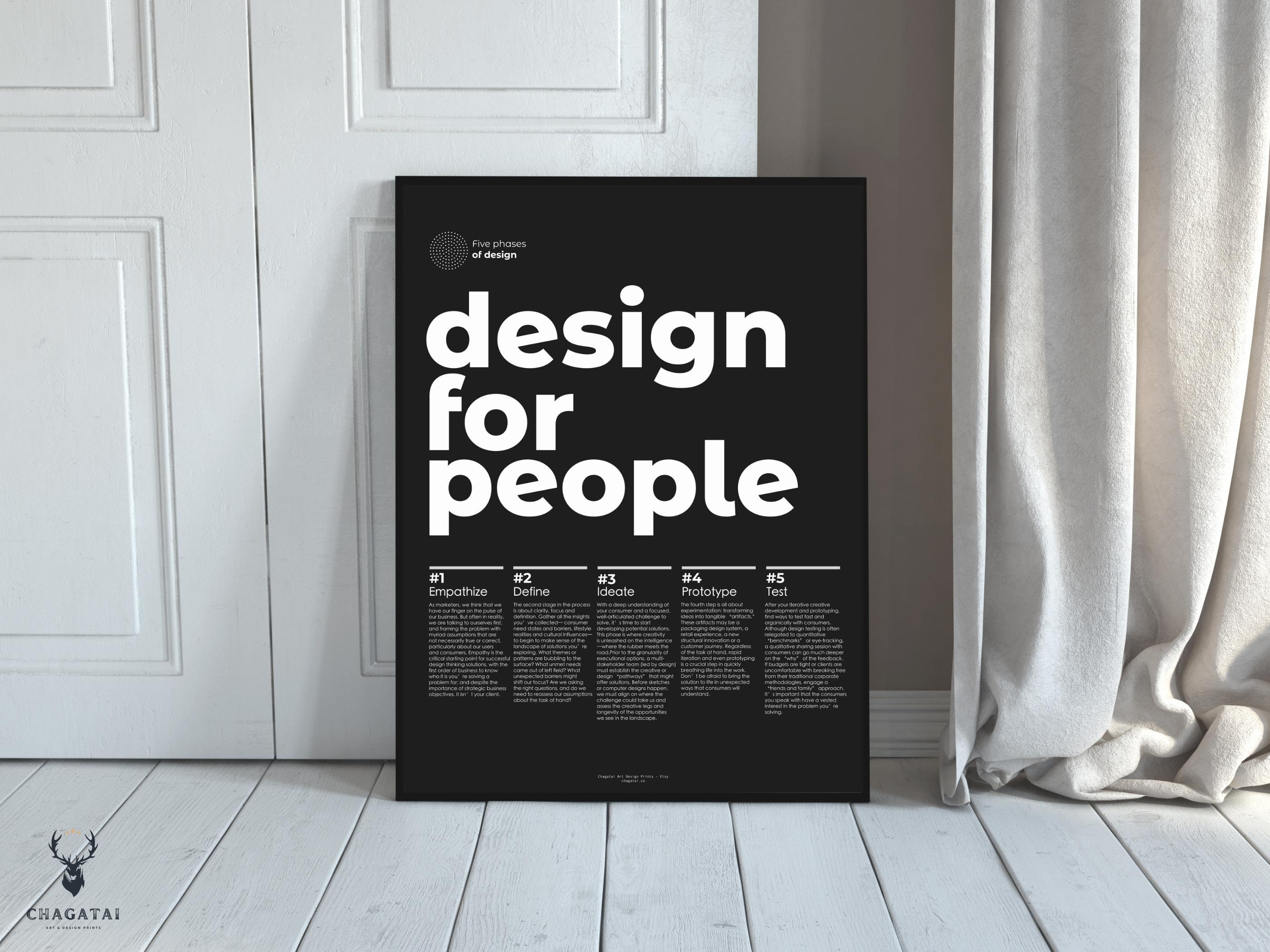 Design for People Five Phases of Design Thinking Helvetica - Etsy