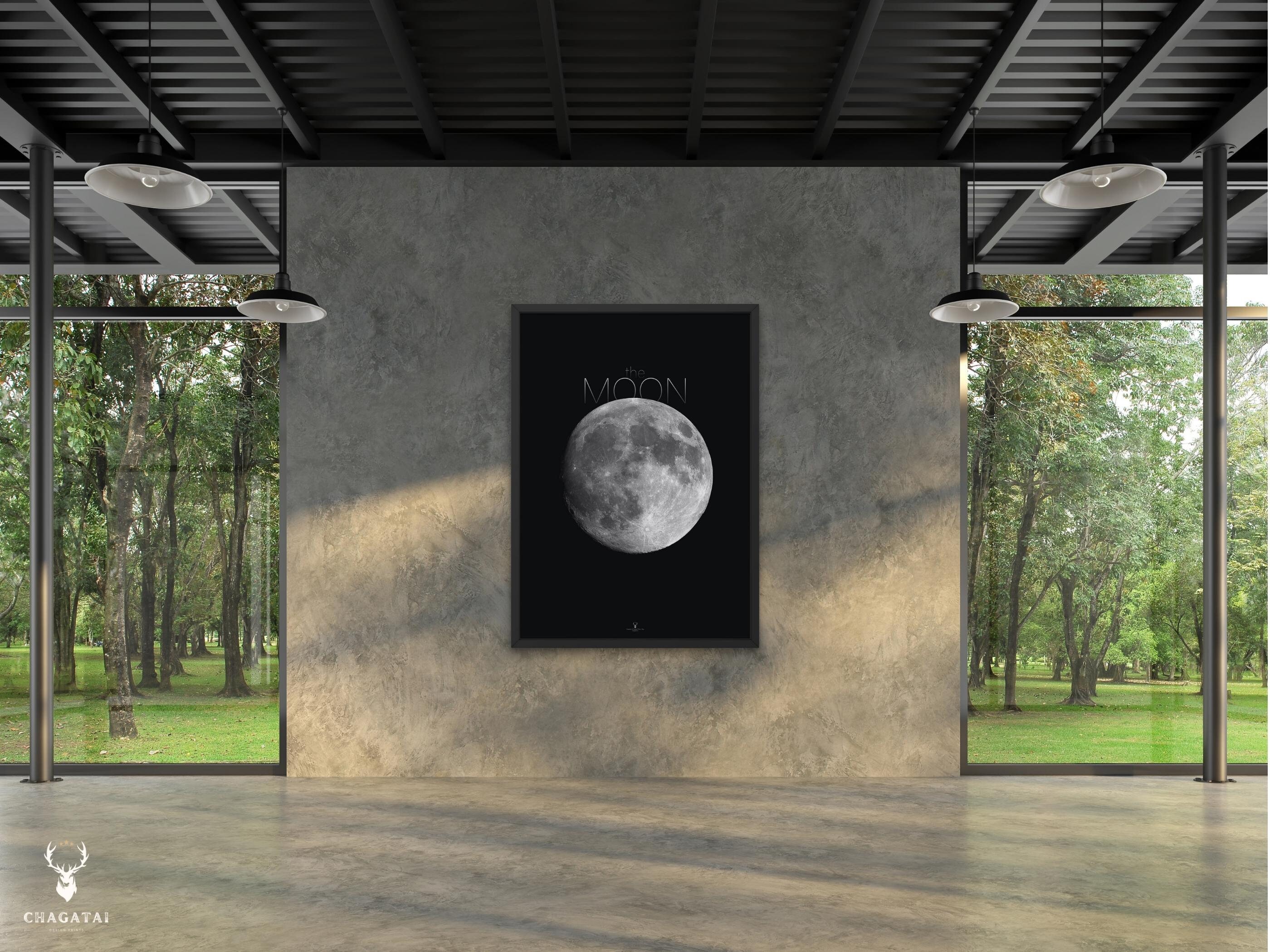 Moon Wall Art Print Solar System Poster Gift for Astronomy - Etsy