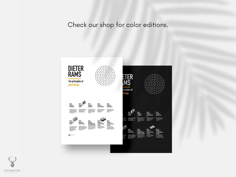 Dieter Rams UI UX Design Poster Braun Graphic Design Thinking Poster UX ...