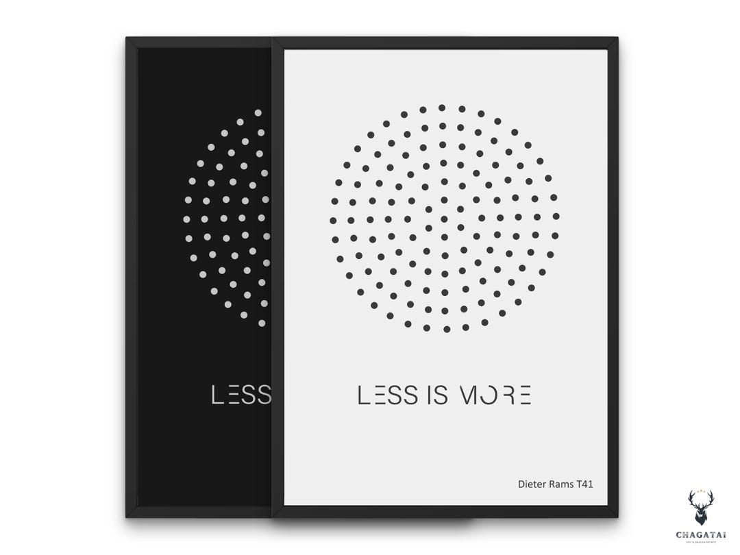 Less is More Poster Dieter Rams Print UX Designer Gift Digital Download ...
