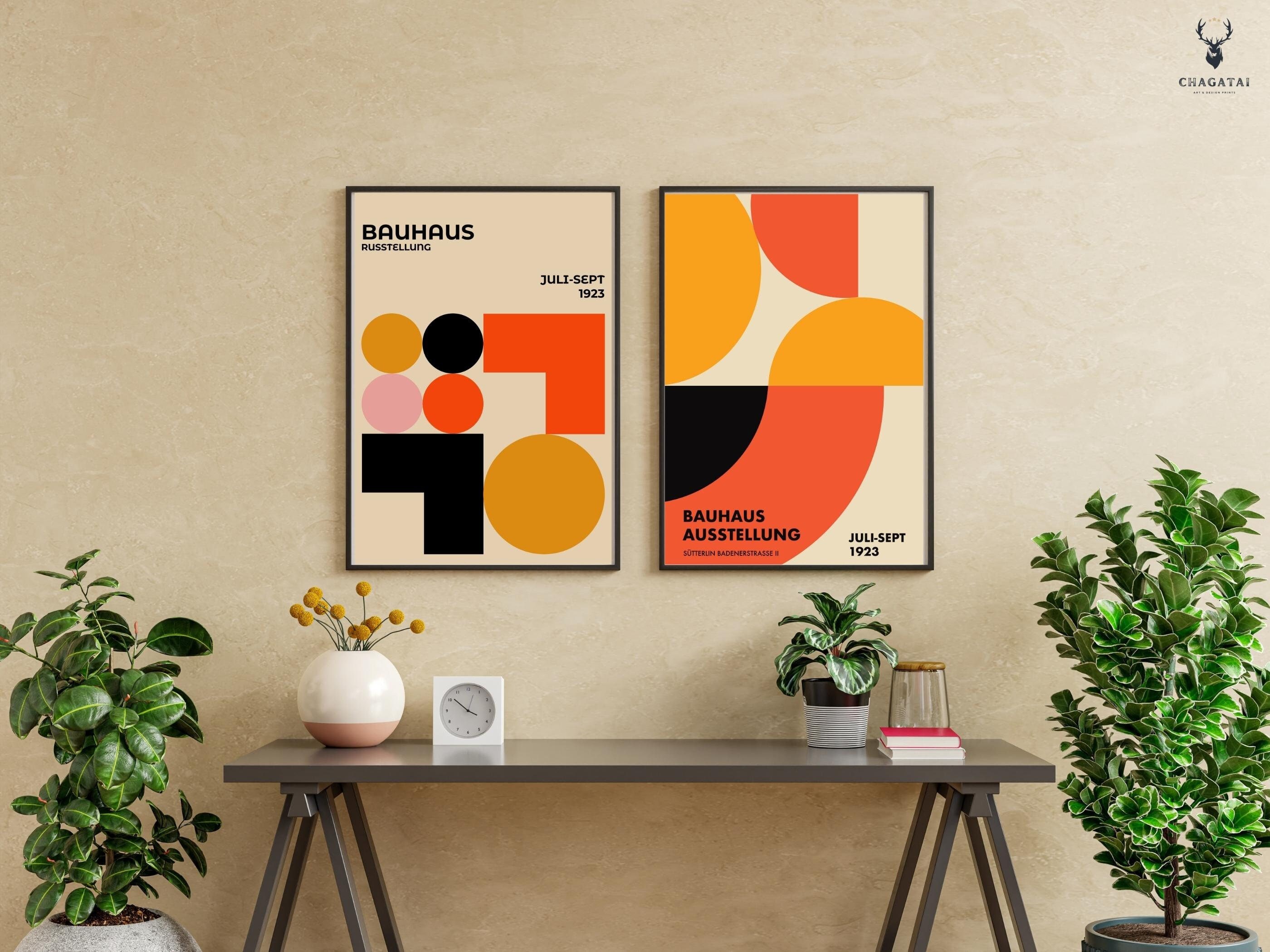 Bauhaus Poster Set 2 Modern Bohem Art Home Decor Geometric Bauhaus Art ...
