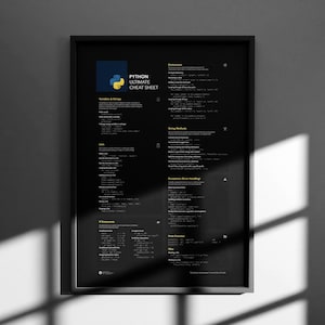 Python Cheat Sheet Python Coding Poster Learn Python Quick Reference ...