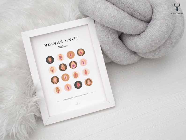 Vulva Print Funny Bathroom Wall Decor Vulva Decor Feminist Etsy