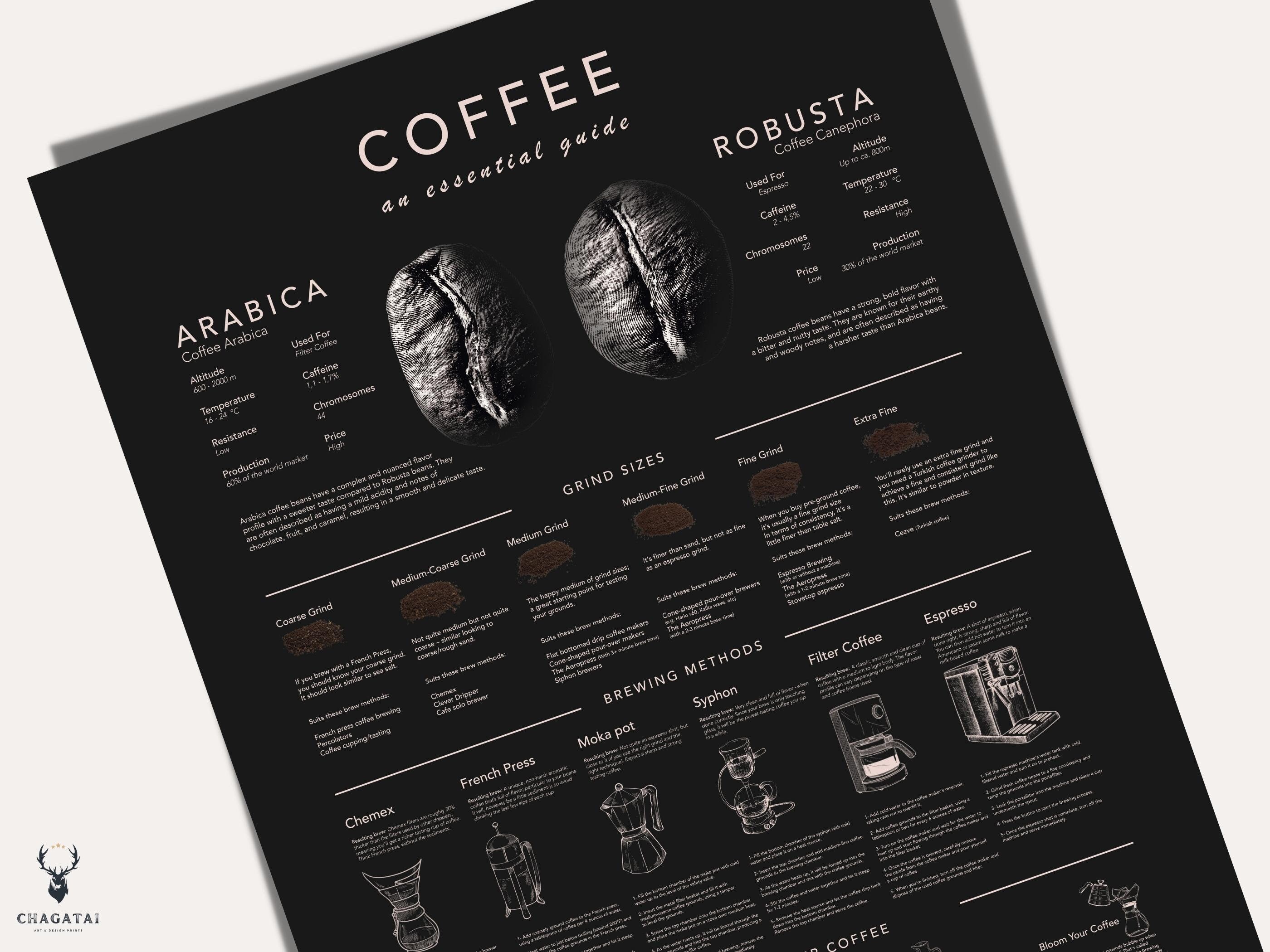 Coffee Brew Methods Poster Coffee Guide Print Coffee Beans - Etsy