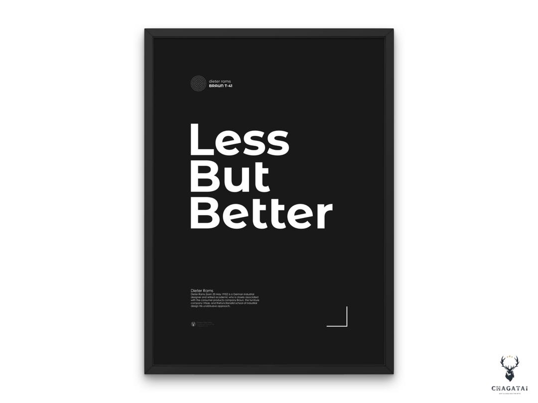 Less but Better Poster Design Studio Wall Art Print Dieter Rams ...