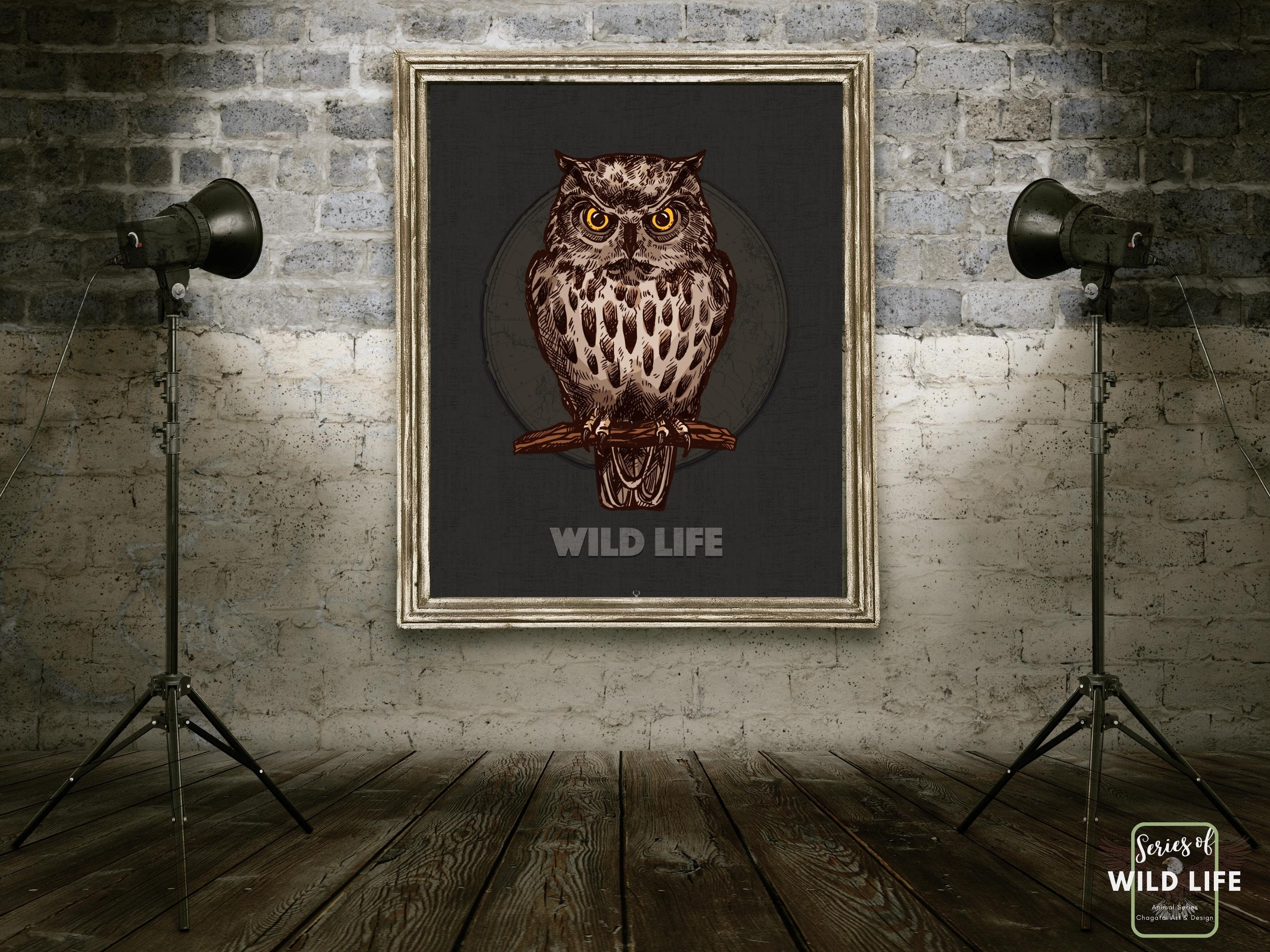 Eule Poster Wild Life Decor Eule Prints Vintage Gallery Wild - Etsy.de