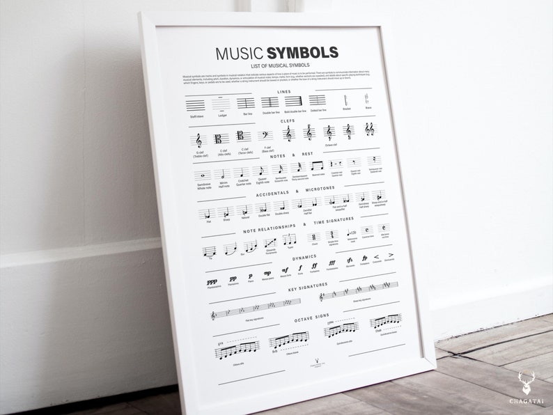 Music Symbols Print Music Terms Cheat Sheet Music Notes Chart - Etsy