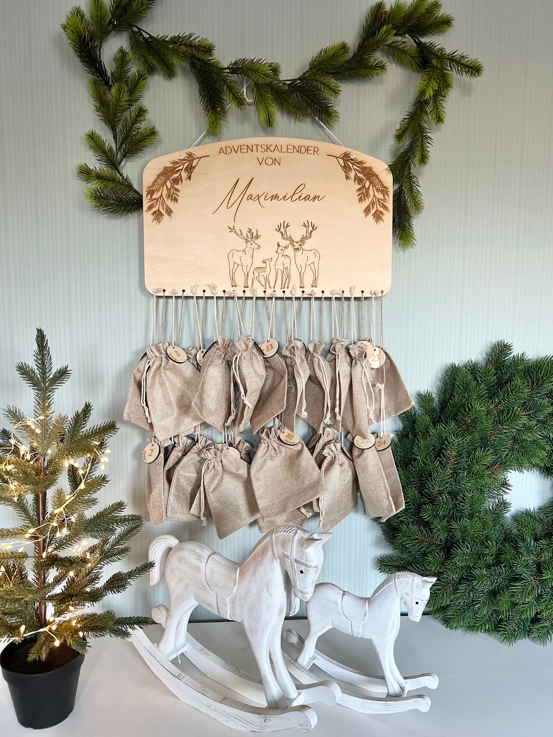 Personalized Advent Calendar Made of Wood, Advent Calendar to Fill ...