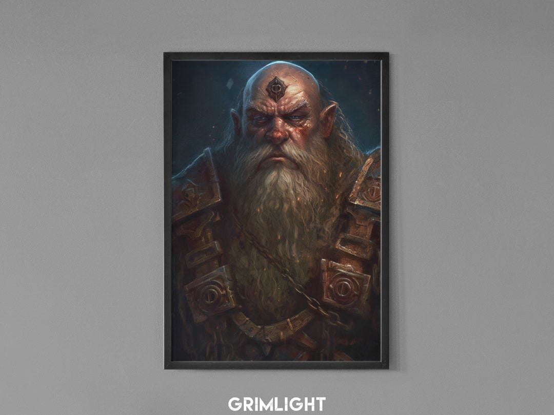 Dwarven Devotion Dwarf Cleric Art RPG Character Wall Decor Digital ...