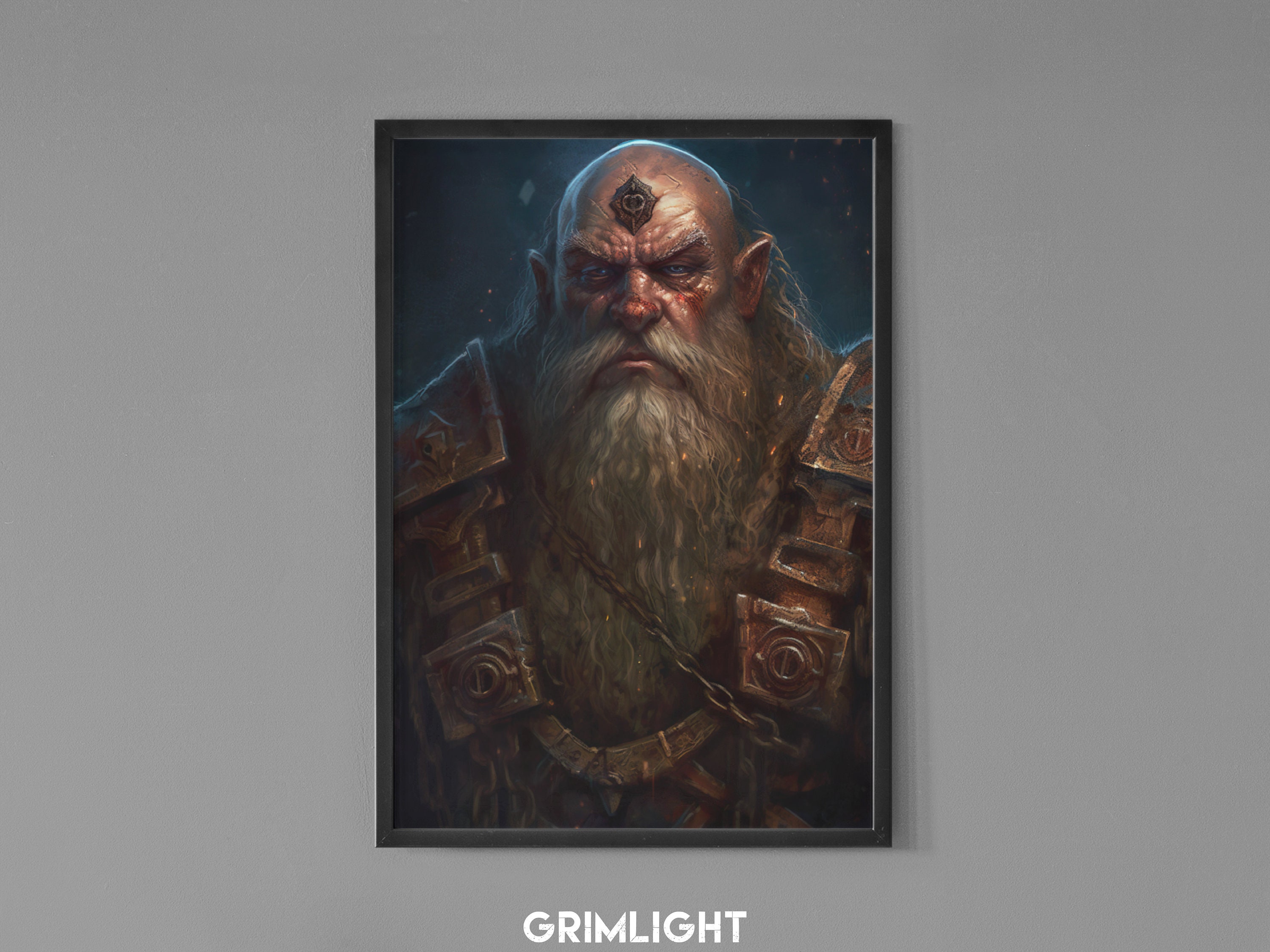 Dwarven Devotion Dwarf Cleric Art RPG Character Wall Decor Digital ...