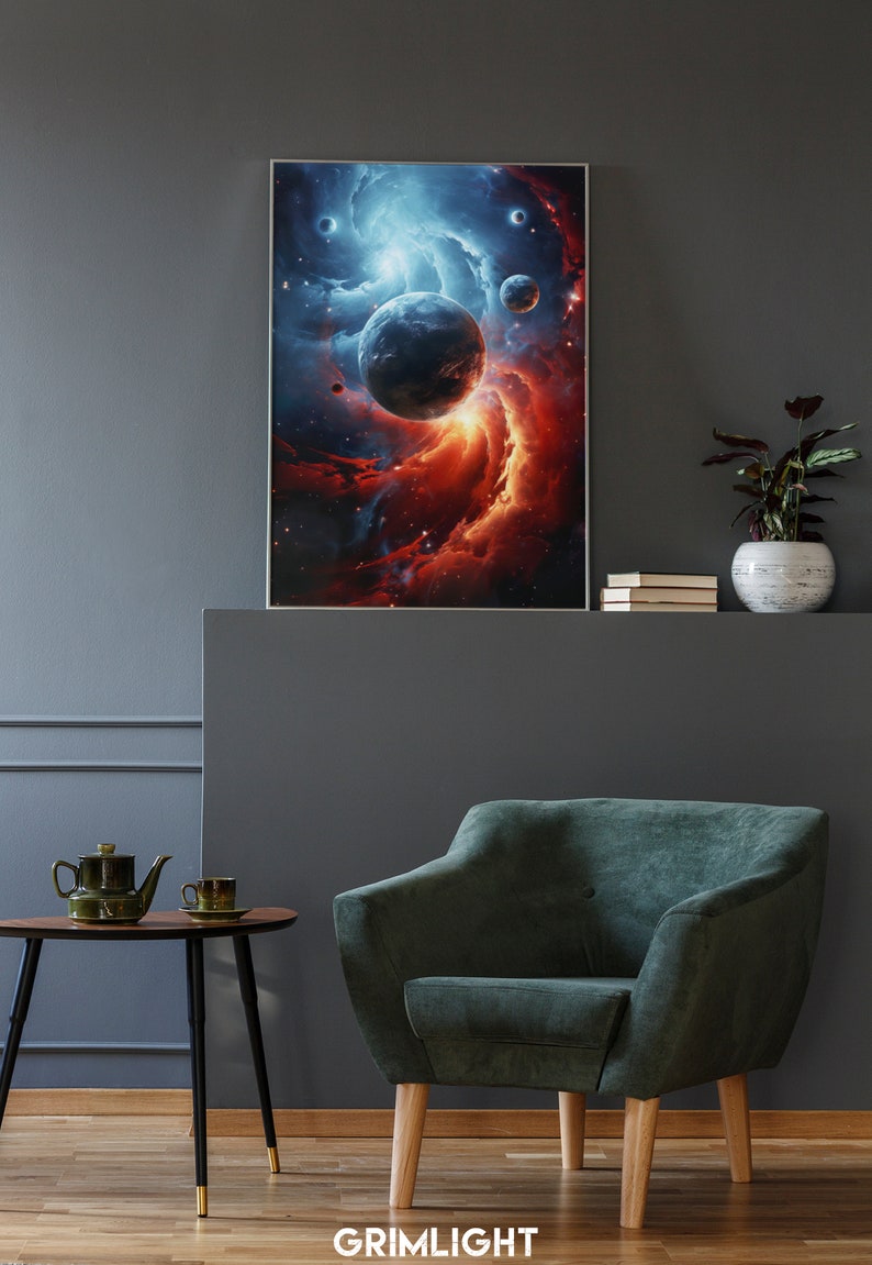 Celestial Harmony Cosmic Alignment Wall Art Space Scenery Digital ...