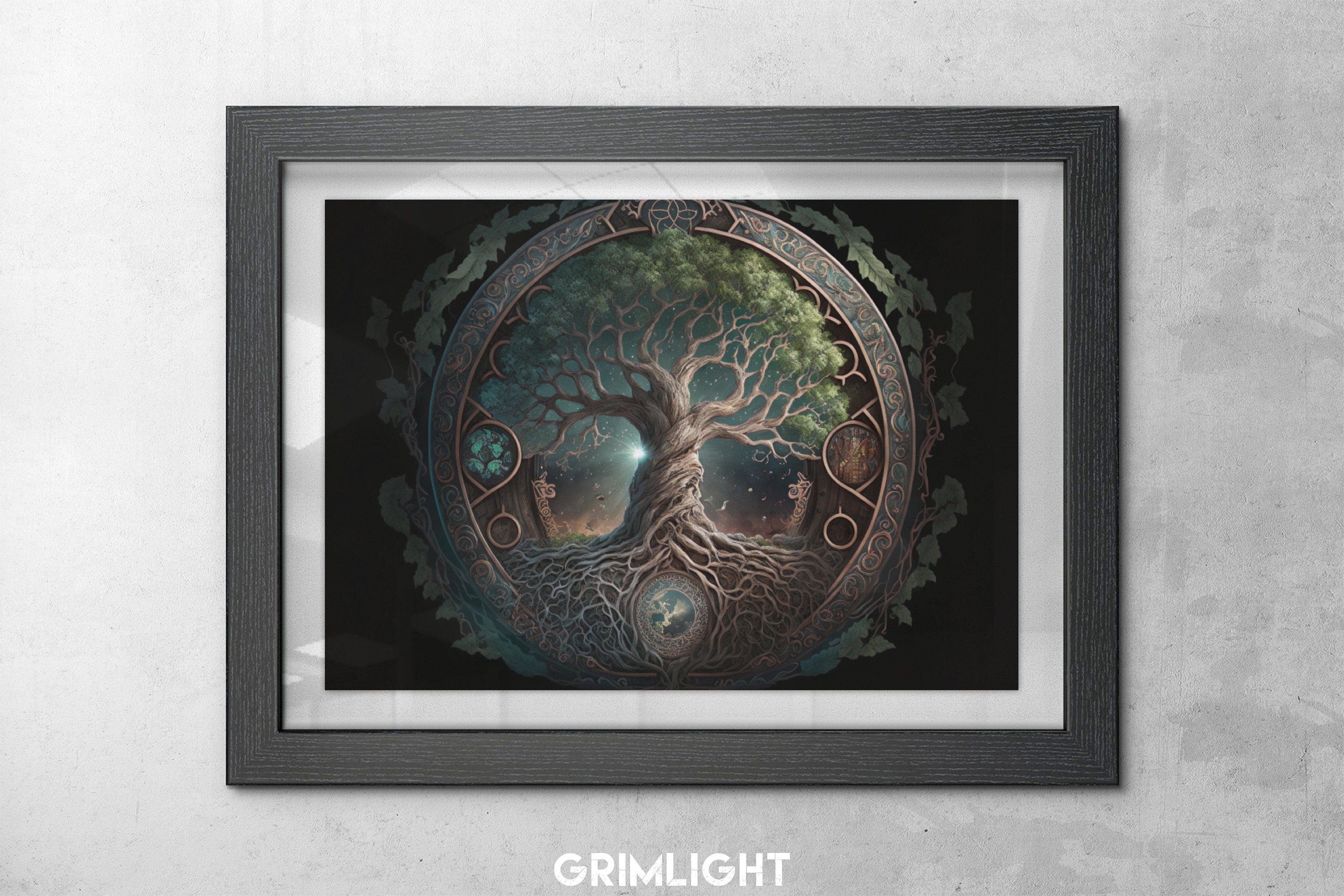 Yggdrasil the World Tree Art Norse Mythology Wall Decor Digital Print ...
