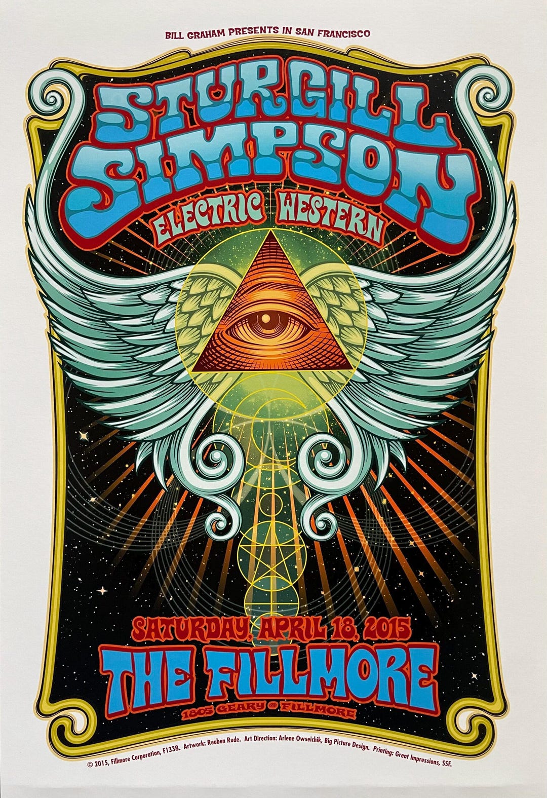 Sturgill Simpson Concert Poster 2015 F-1338 Fillmore - Etsy