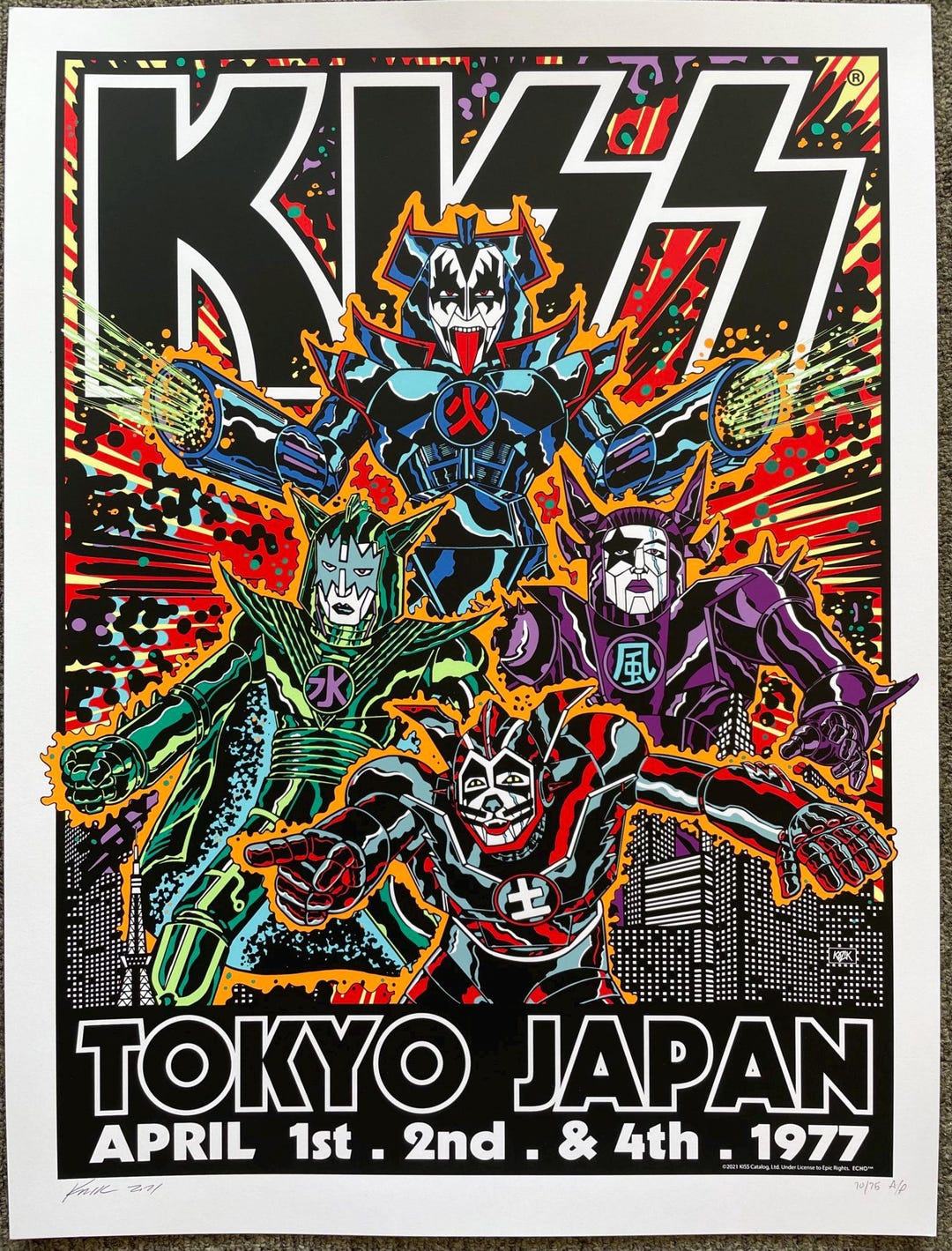 Kiss Concert Poster Japan 1977 Frank Kozik - Etsy