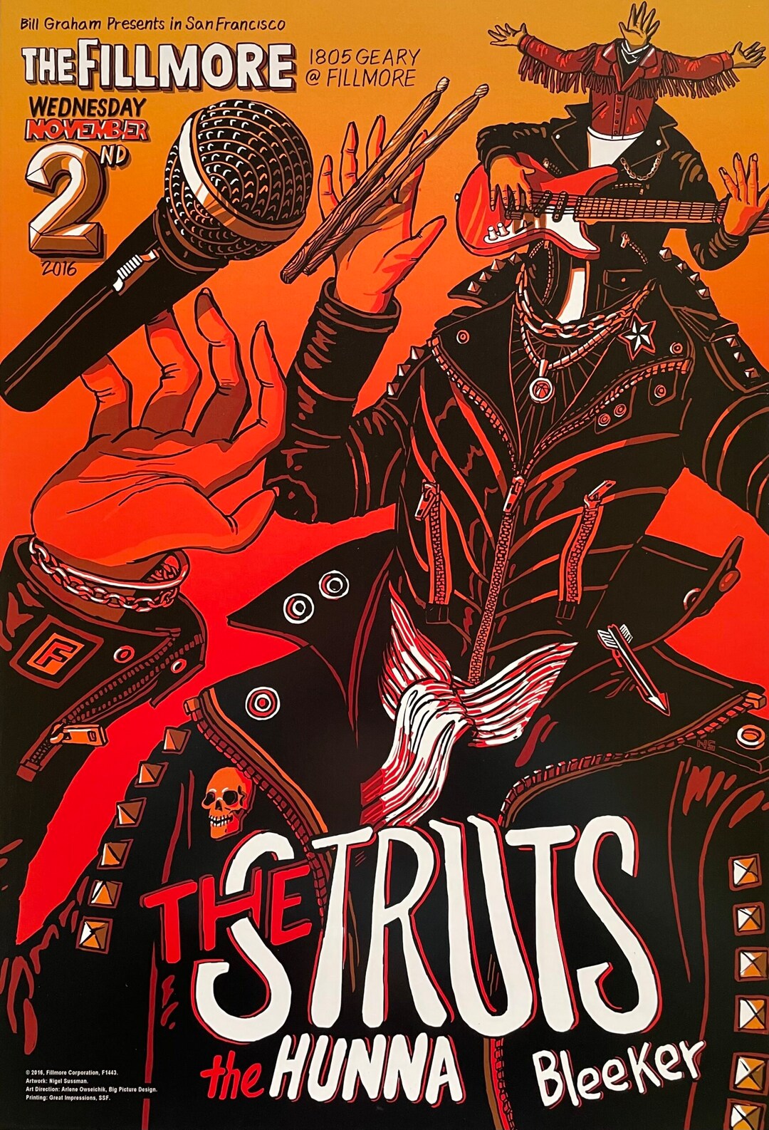 The Struts Concert Poster 2016 F-1443 Vintage Fillmore Poster Print ...
