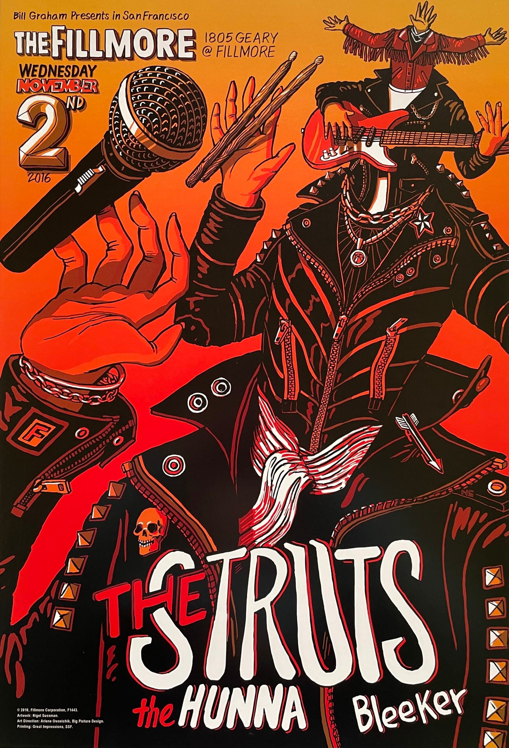 The Struts Concert Poster 2016 F-1443 Vintage Fillmore Poster Print ...