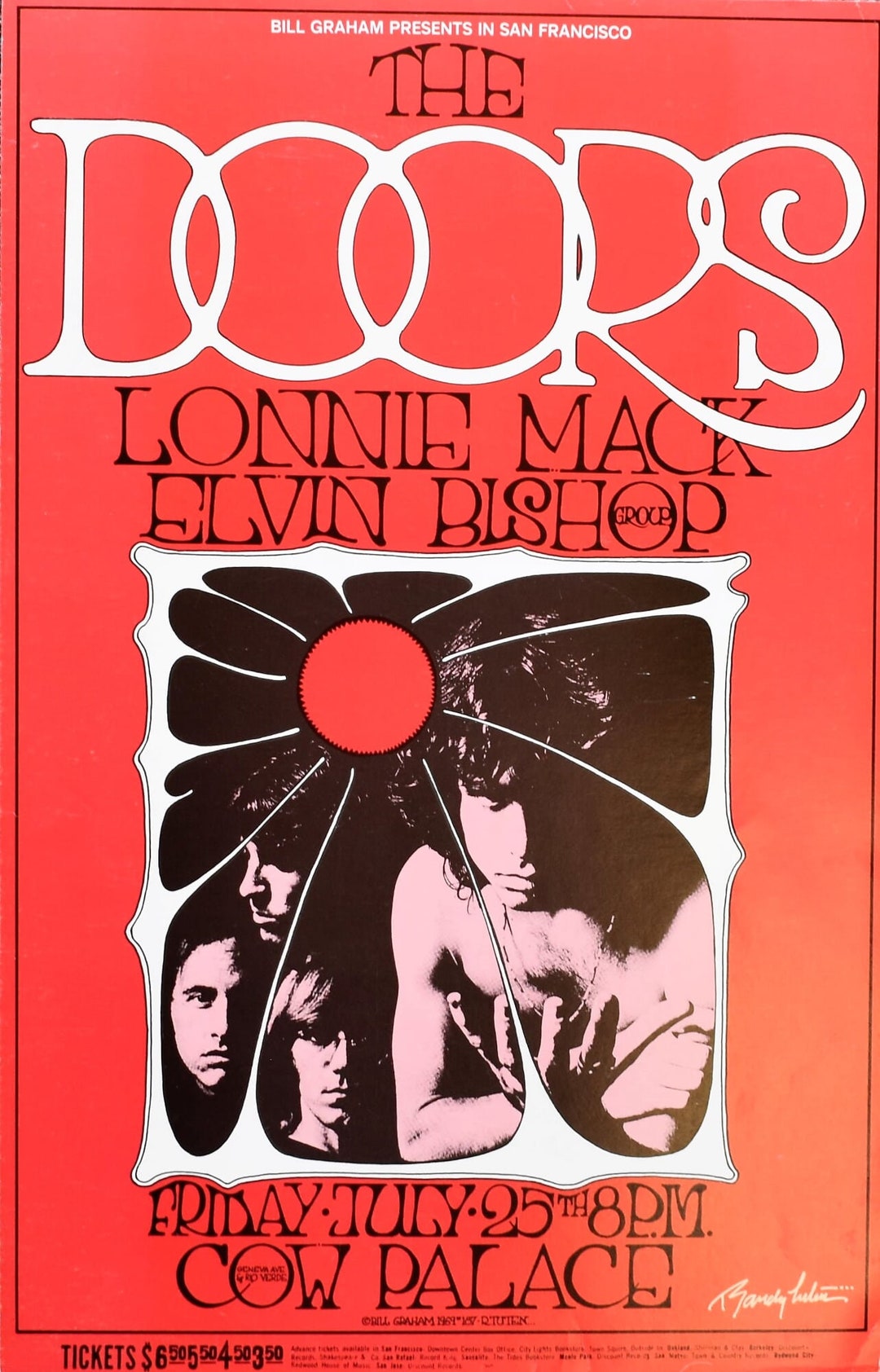 The Doors Concert Poster BG 186 Cow Palace 1969 Randy Tuten Signed ...