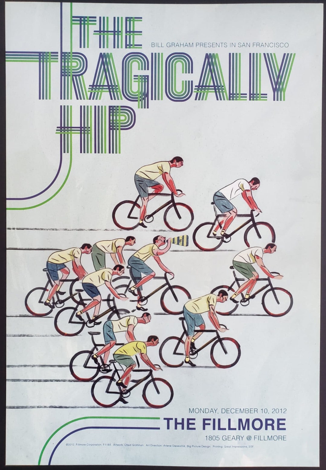 Tragically Hip Concert Poster 2012 F-1193 Fillmore - Etsy Canada