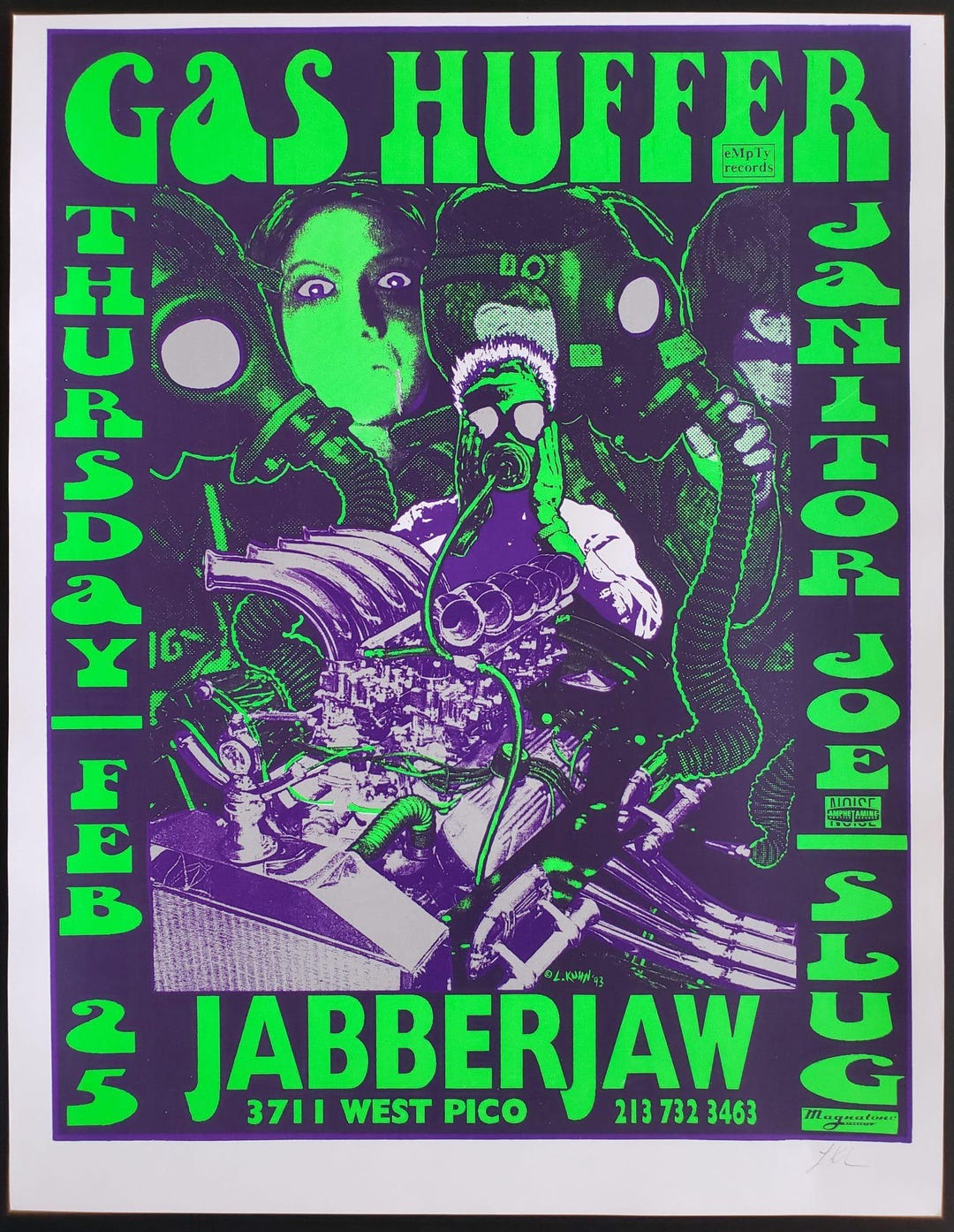 Gas Huffer Concert Poster Jabberjaw 1993 - Etsy