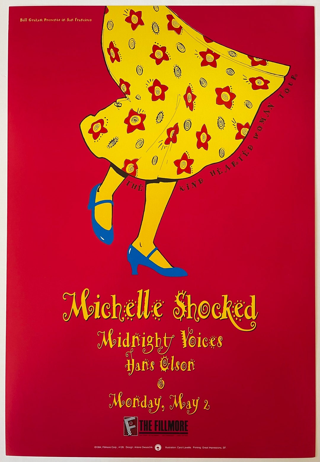Michelle Shocked Concert Poster 1994 F-126 Fillmore - Etsy