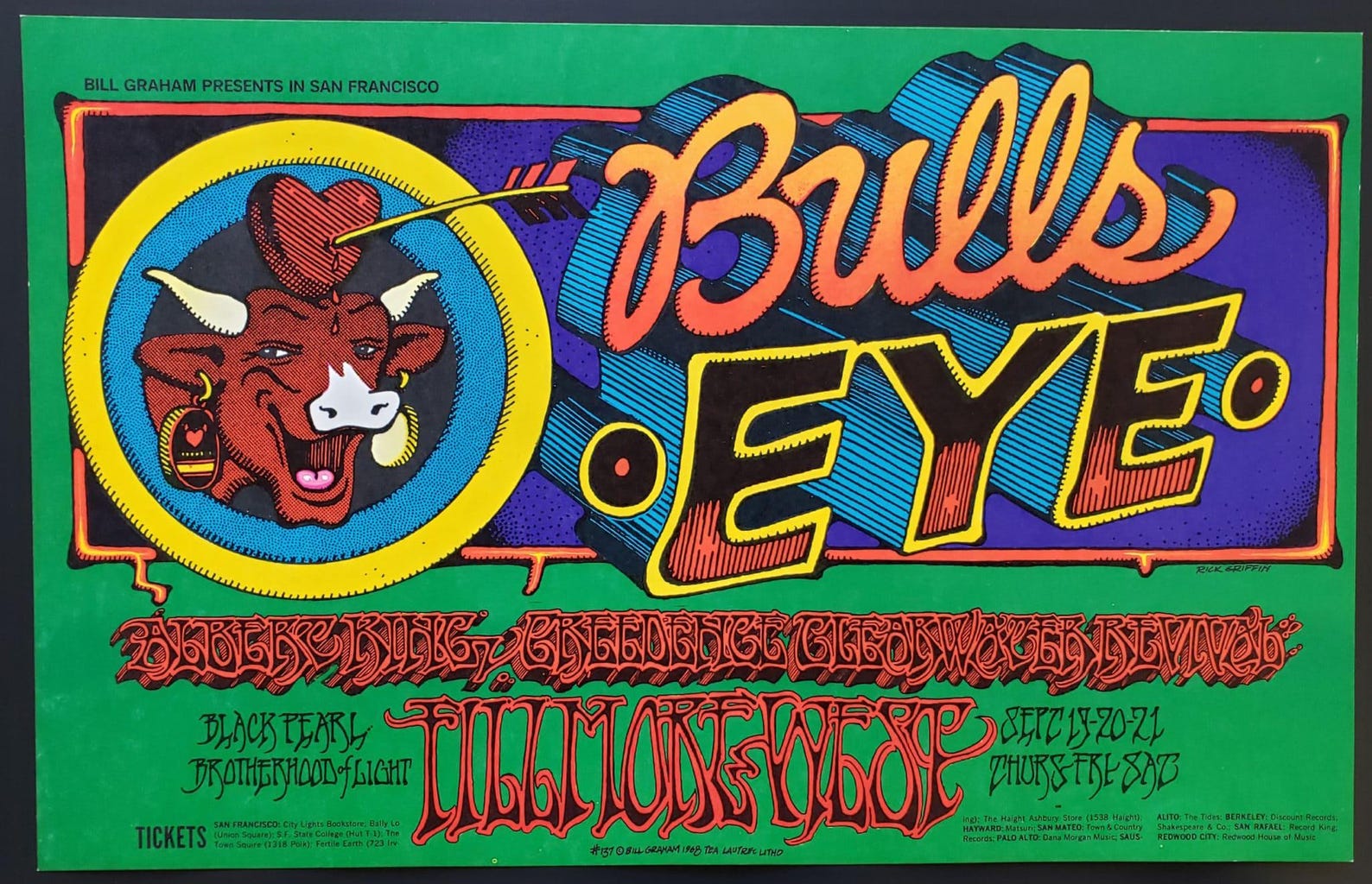 Creedence Clearwater Revival Concert Poster 1968 Albert King Fillmore ...