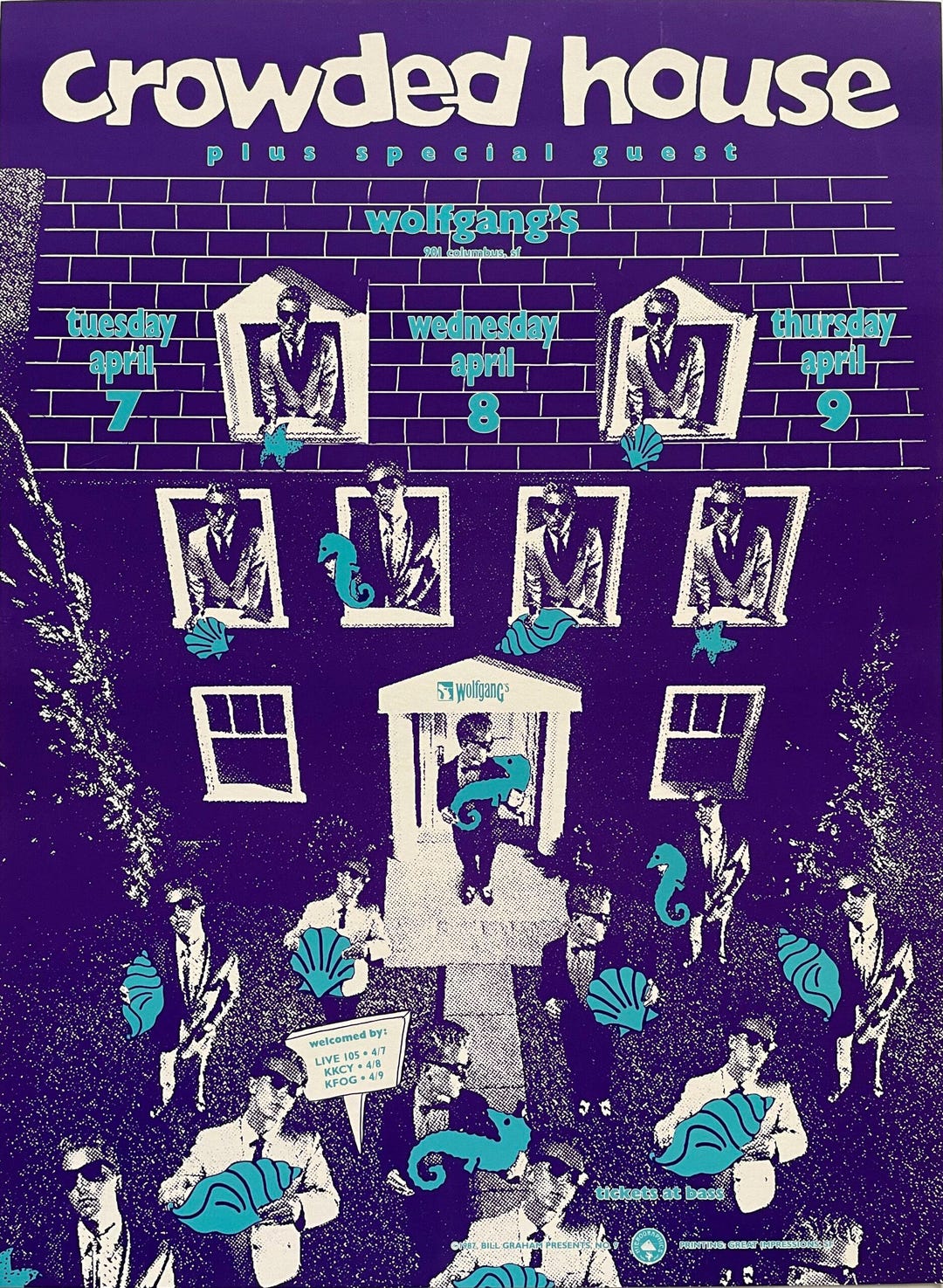 Crowded House Concert Poster 1987 BGP-9 - Etsy