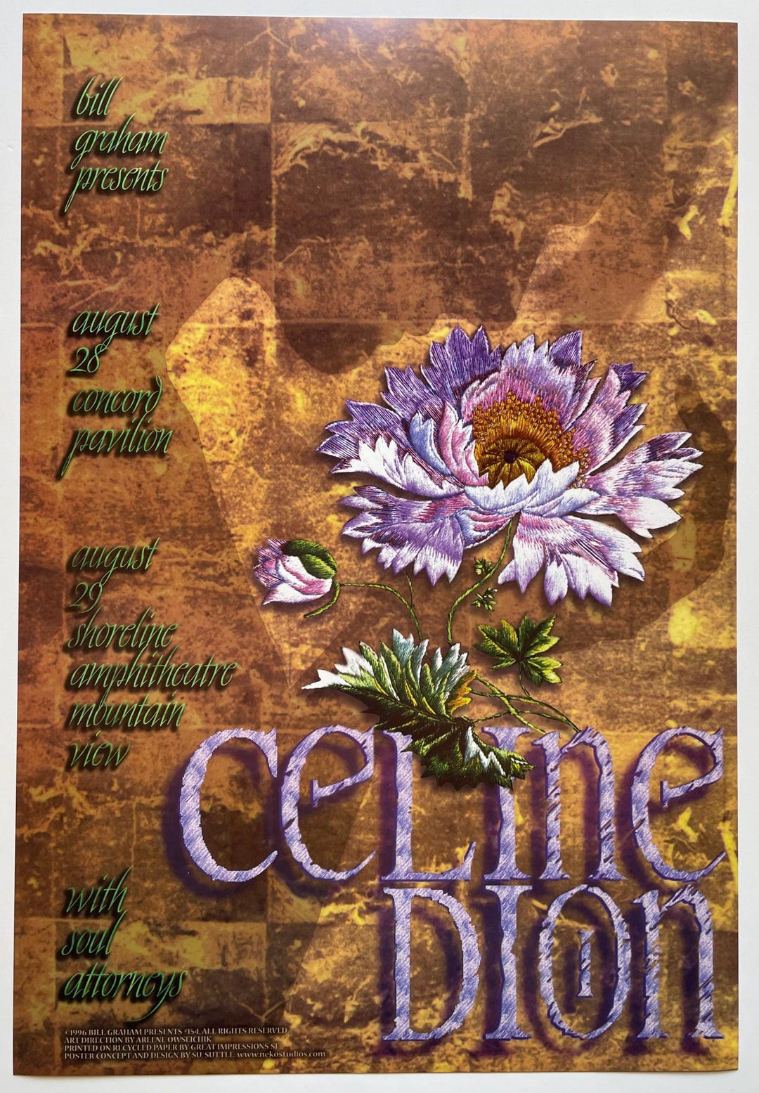 Celine Dion Concert Poster 1996 BGP-154 - Etsy