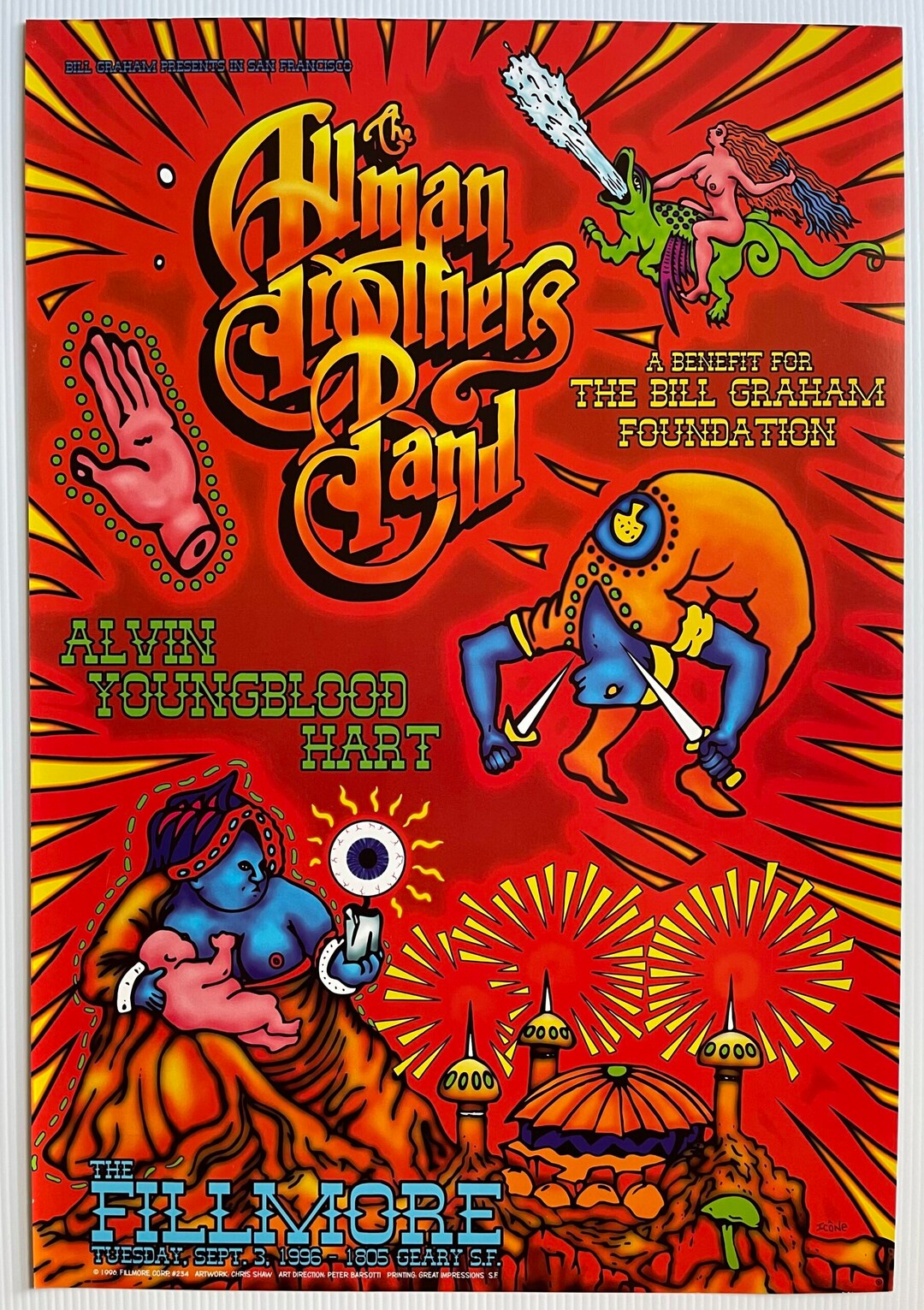 The Allman Brothers Concert Poster 1996 F-234 Vintage Fillmore Poster ...