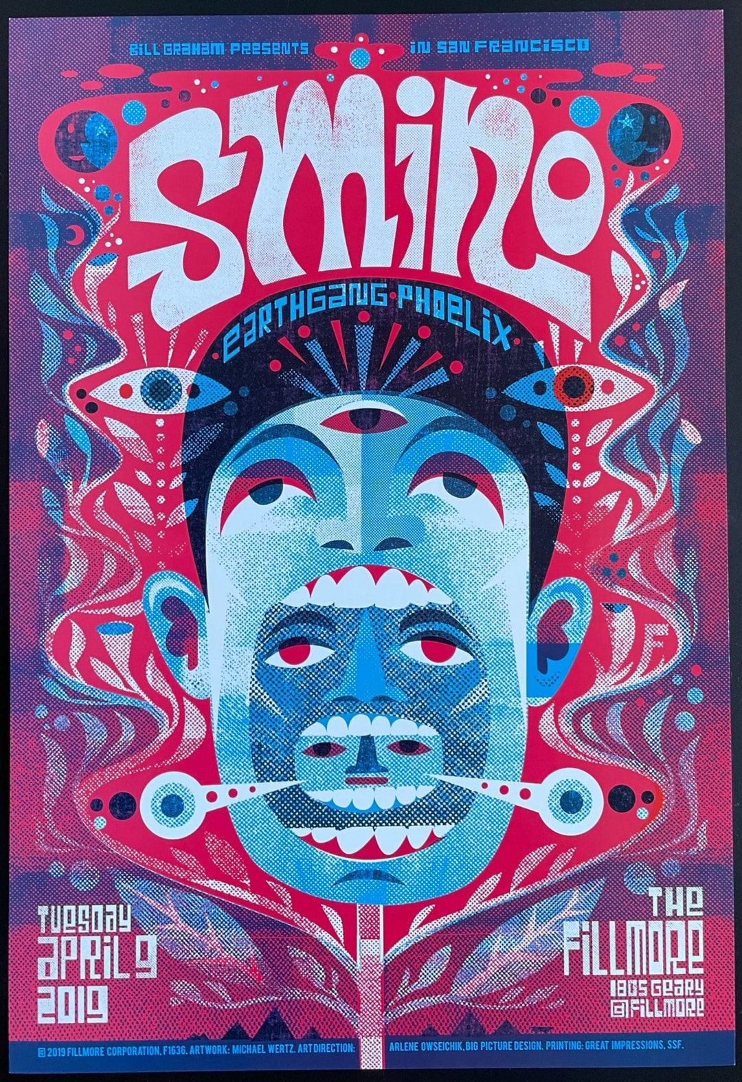 Smino Concert Poster 2019 F-1636 Vintage Fillmore Poster Print ...